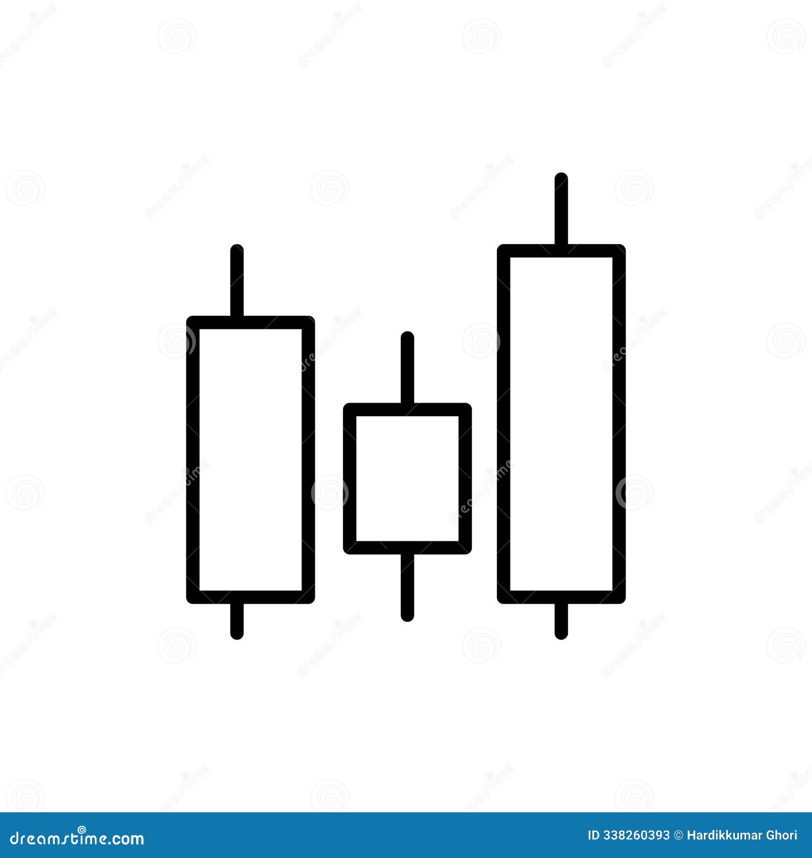 Chart Candlestick Icon Isolated on White Background Stock Vector ...