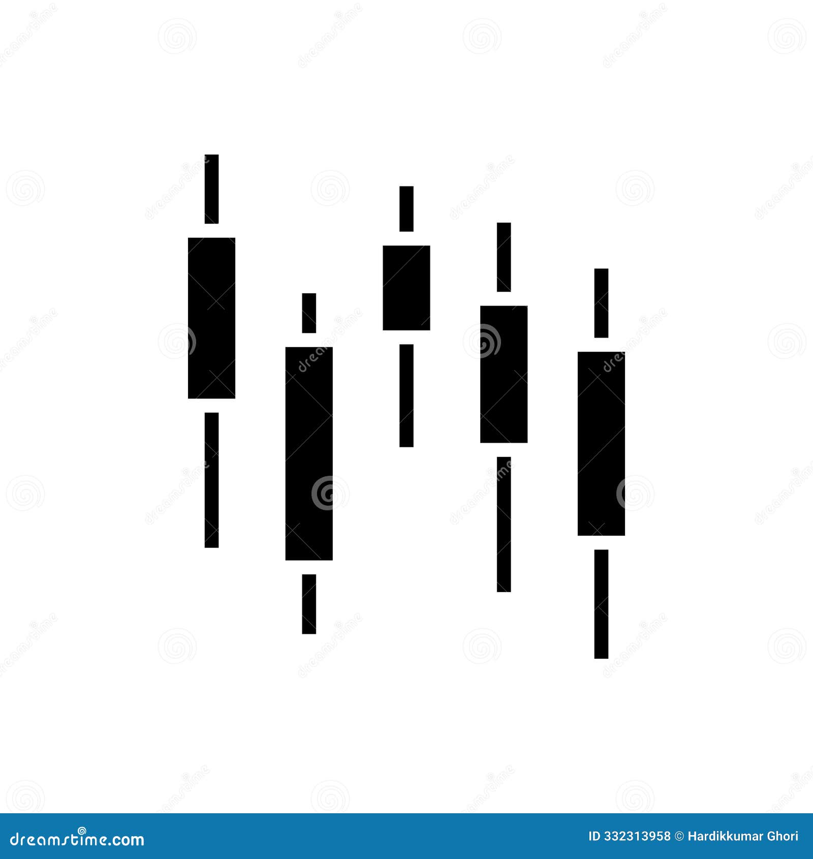 Chart Candlestick Icon Isolated on White Background Stock Vector ...