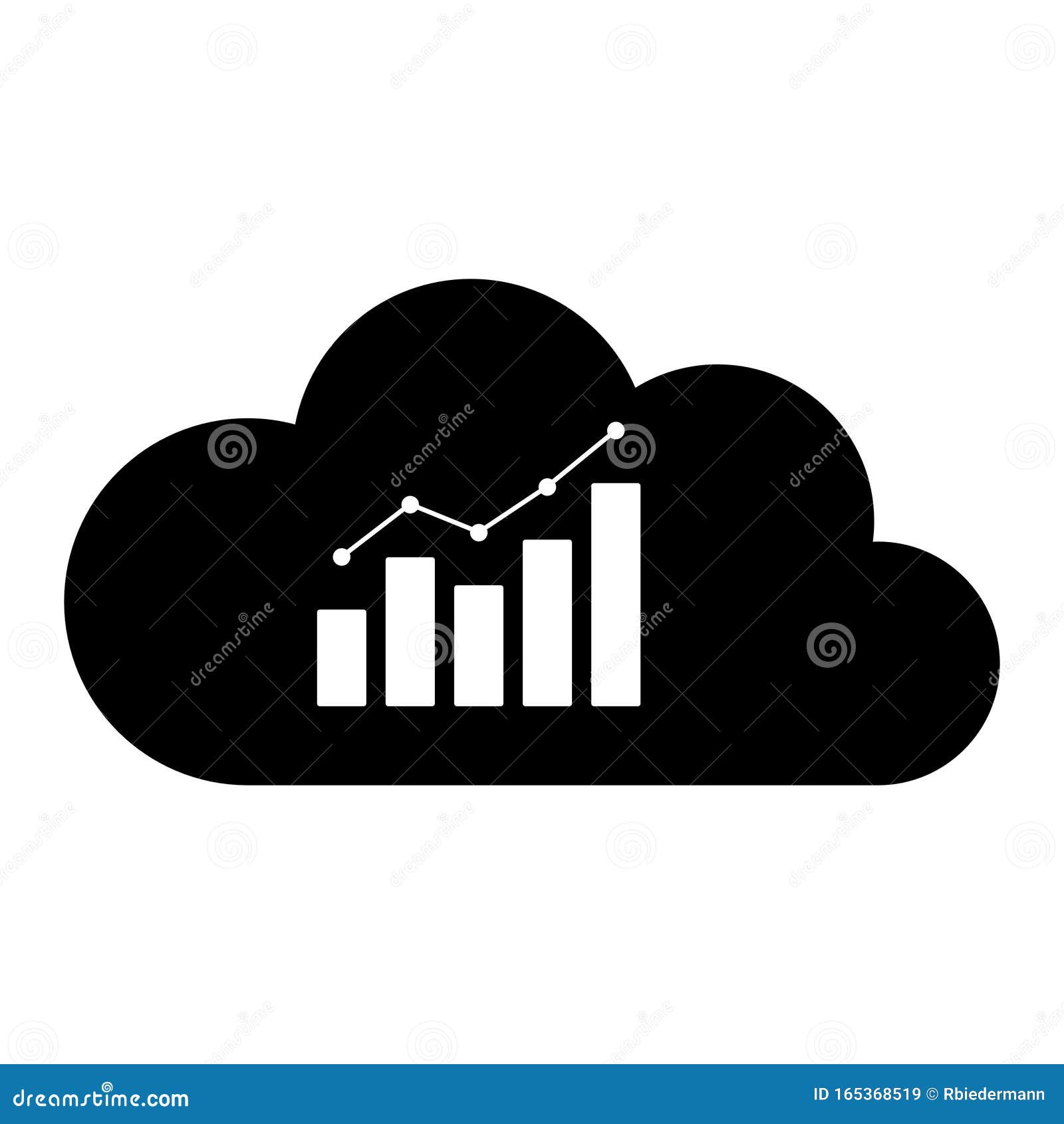 Chart and cloud stock vector. Illustration of dots, graph - 165368519