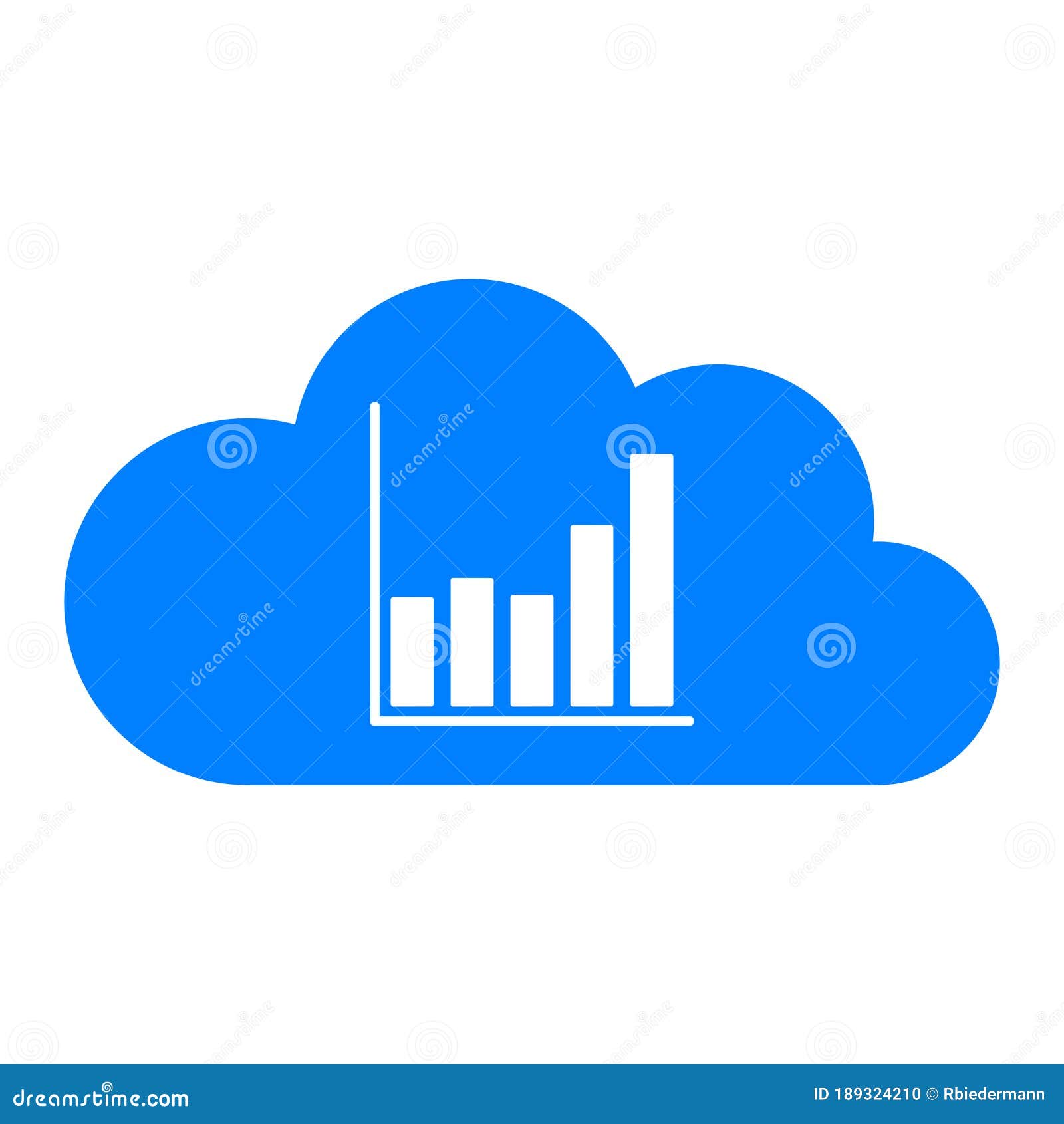 Chart and cloud stock vector. Illustration of icon, vector - 189324210