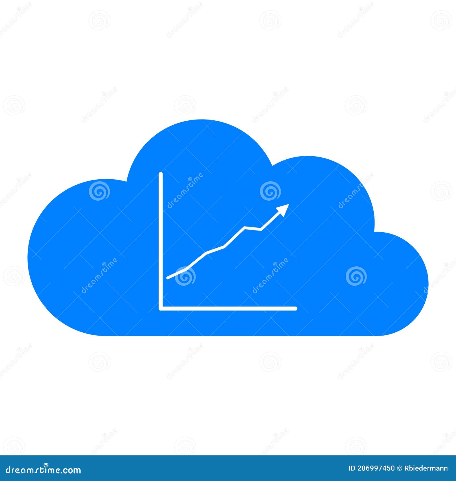 Chart and cloud stock vector. Illustration of symbol - 206997450