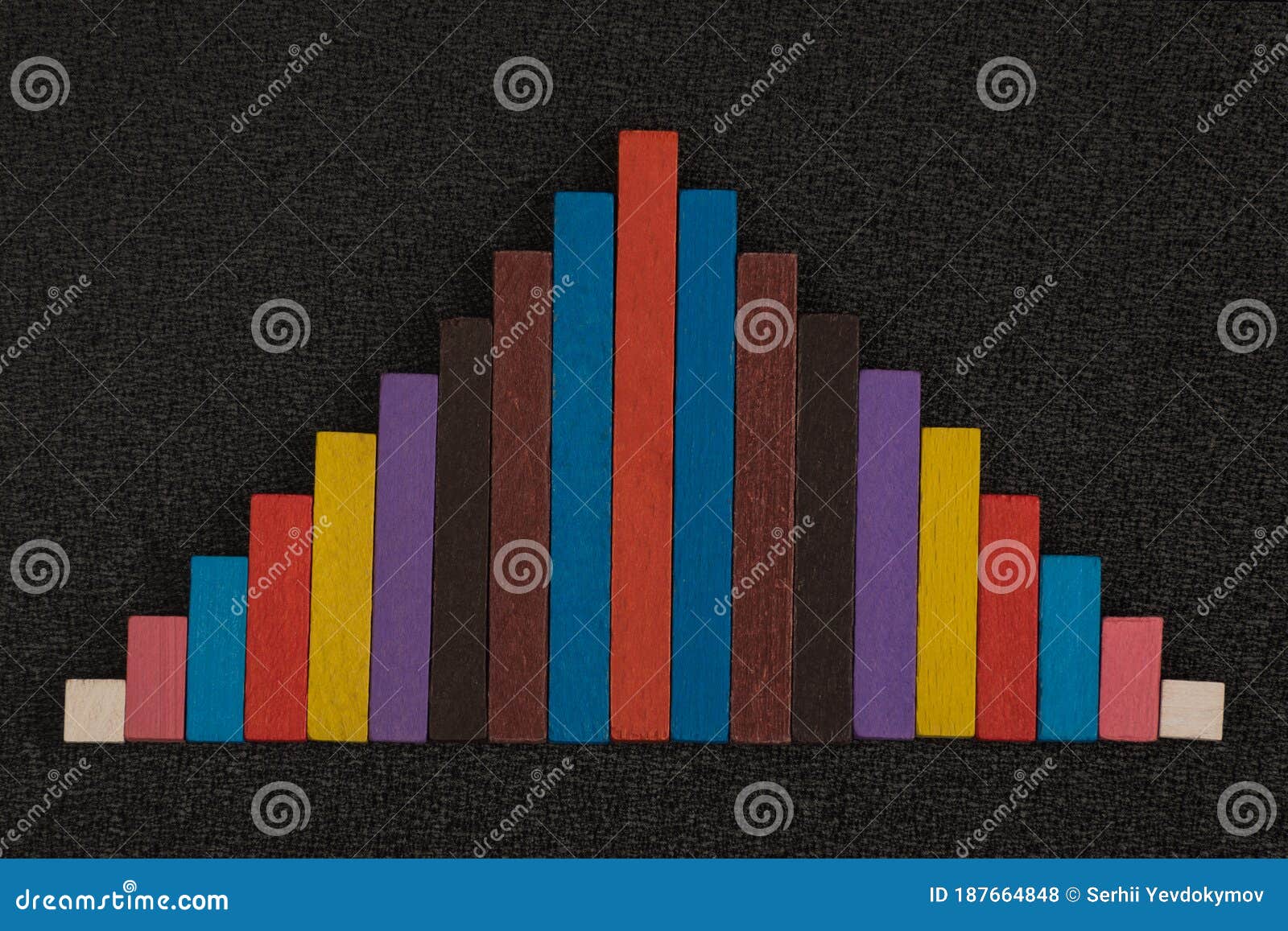 Chart of Colored Wooden Pieces. Multicolor Triangle Stock Photo - Image ...