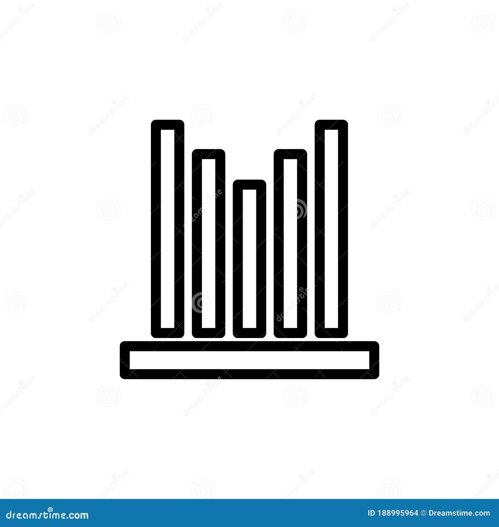 Bar Chart With Columns In Shape Of Buildings. Simple Infographic Design ...