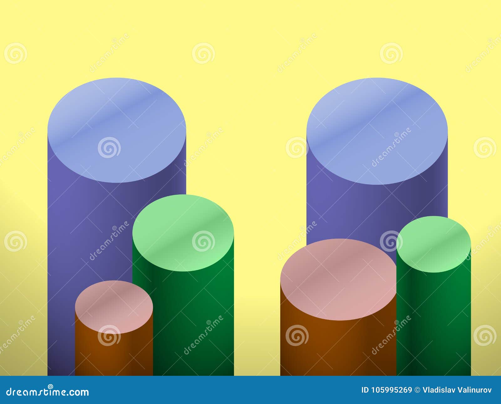 Chart Columns Multicolored Yellow Background Stock Vector ...