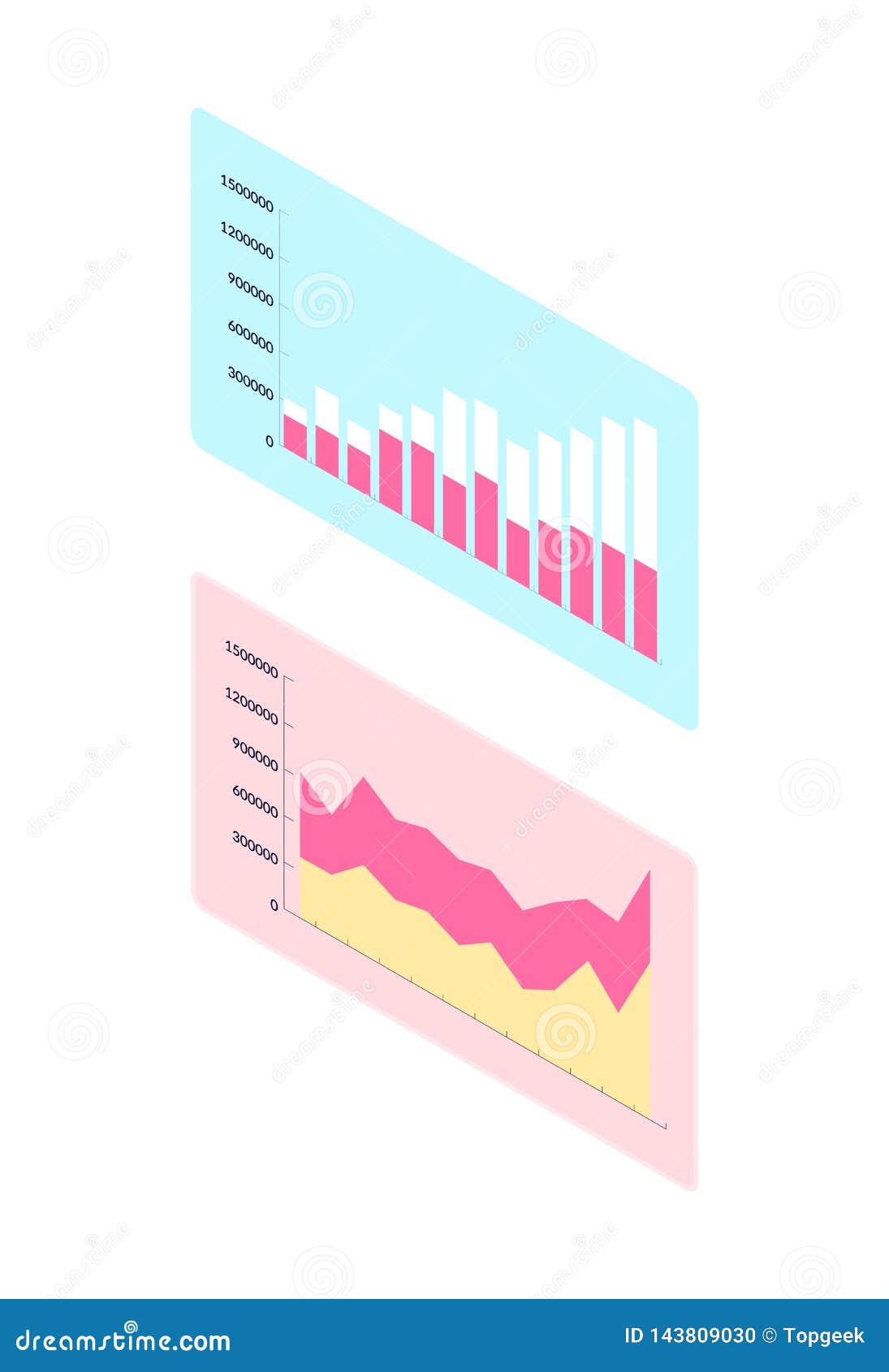 Chart with Columns and Numbers on Rectangle Vector Stock Vector ...