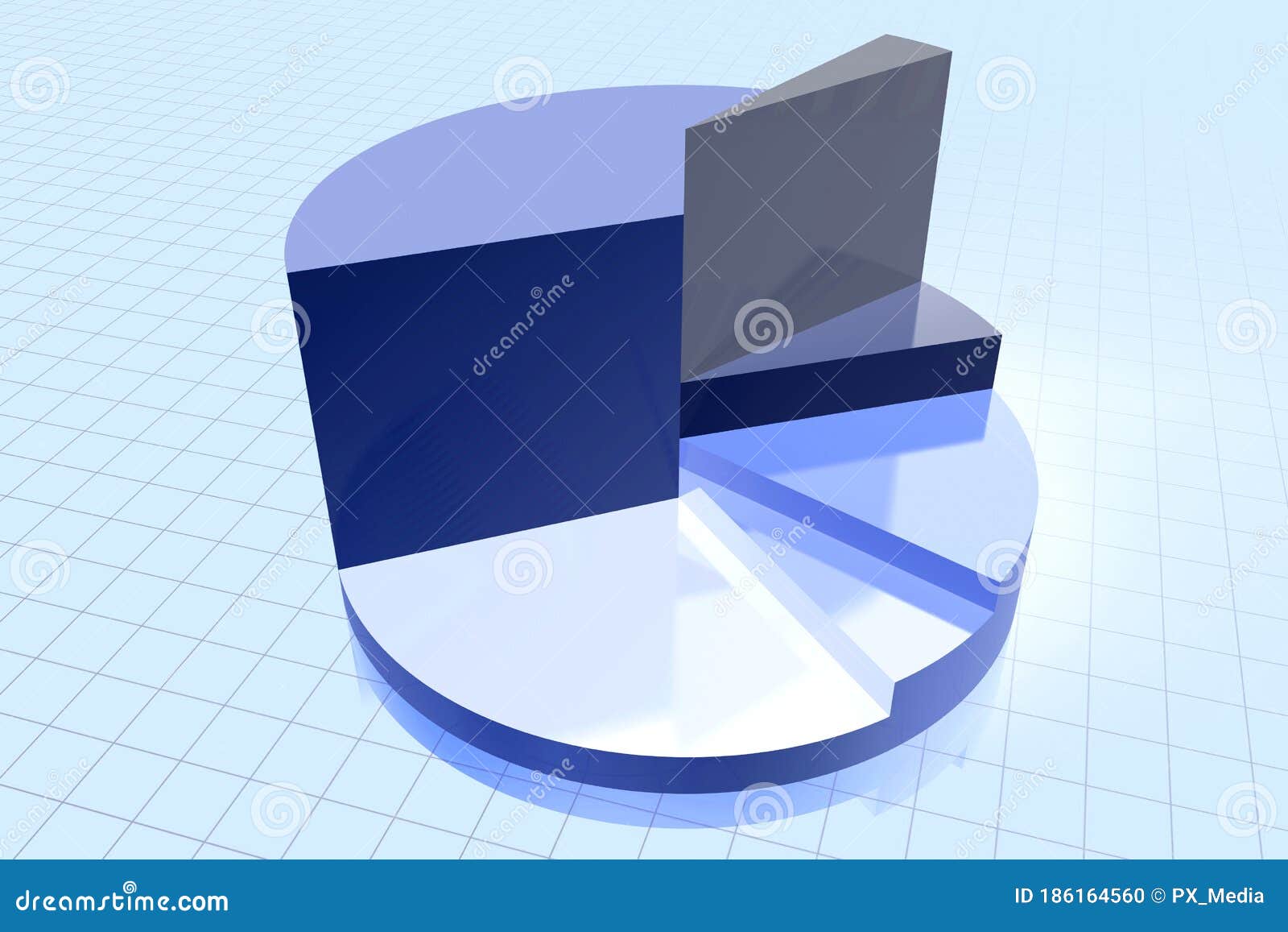 Pie Chart, Blue Background - 3D Illustration Stock Illustration ...
