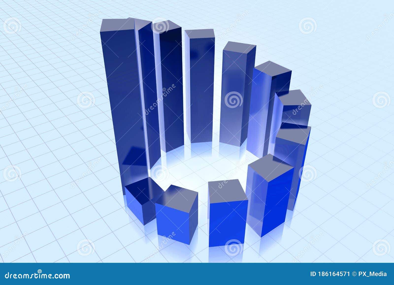 Round Growth Chart - 3D Illustration Stock Illustration - Illustration ...