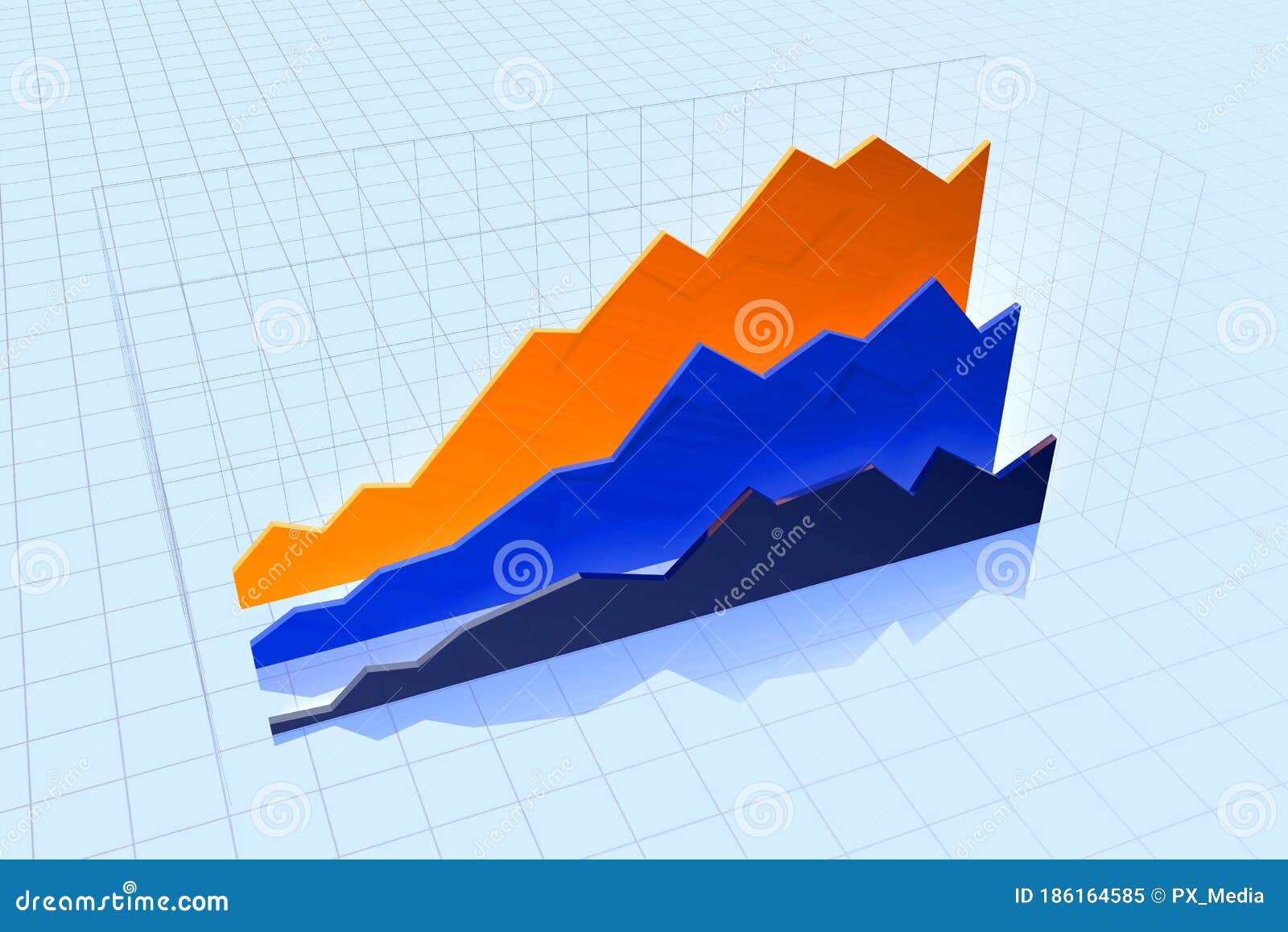 Geometrical Charts - 3D Illustration Stock Illustration - Illustration ...