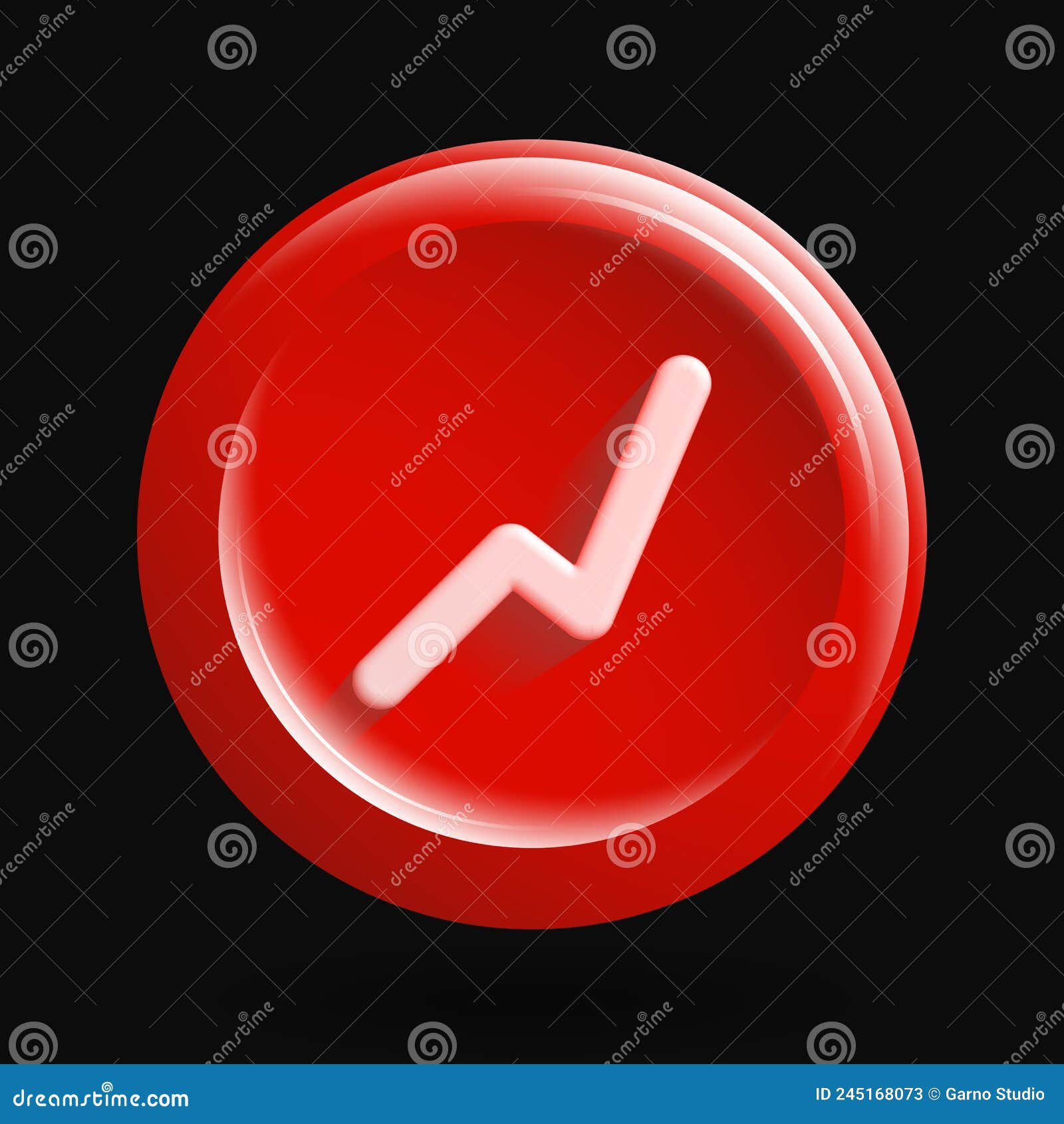 Chart 3D Icon. Red Isolated Graph Button Stock Vector - Illustration of ...
