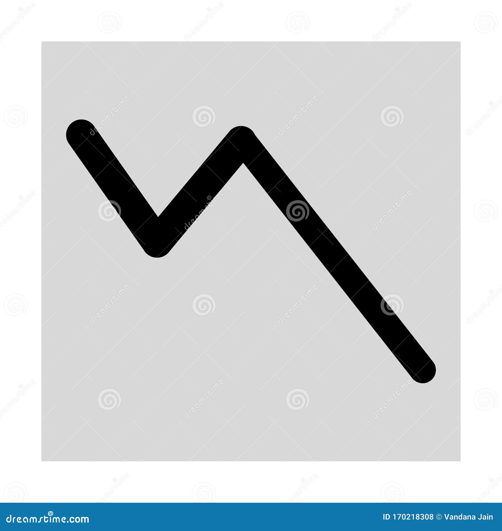 Chart Decrease Graph.Sales Chart Report.Stock Market Trend Stock Vector ...