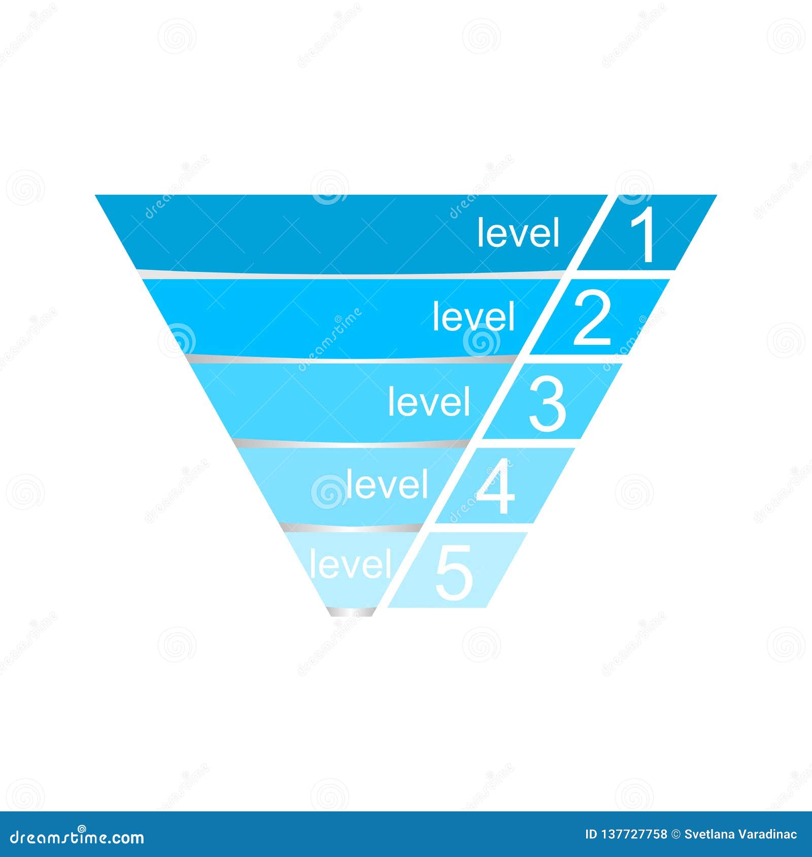 Chart Design for Business Presentations with Five Levels. Stock Vector ...