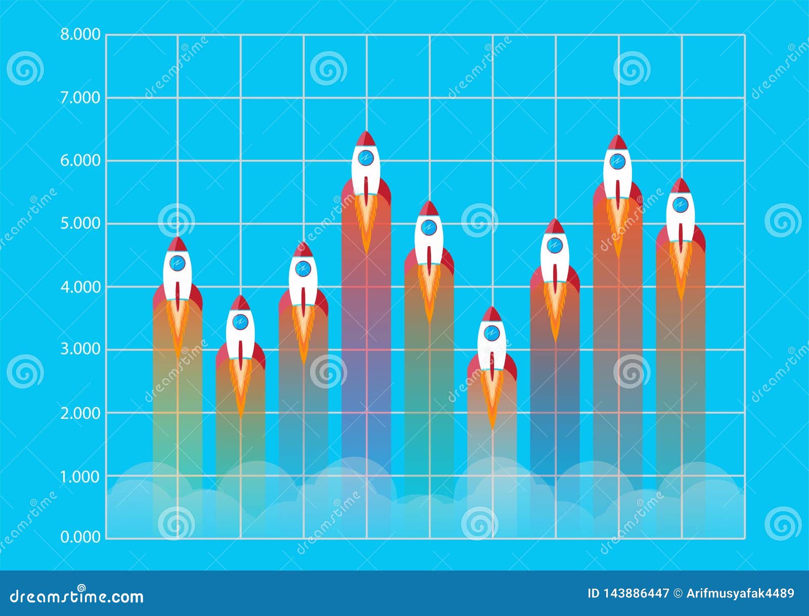 Chart or Diagram Illustrated by Rocket Stock Vector - Illustration of ...