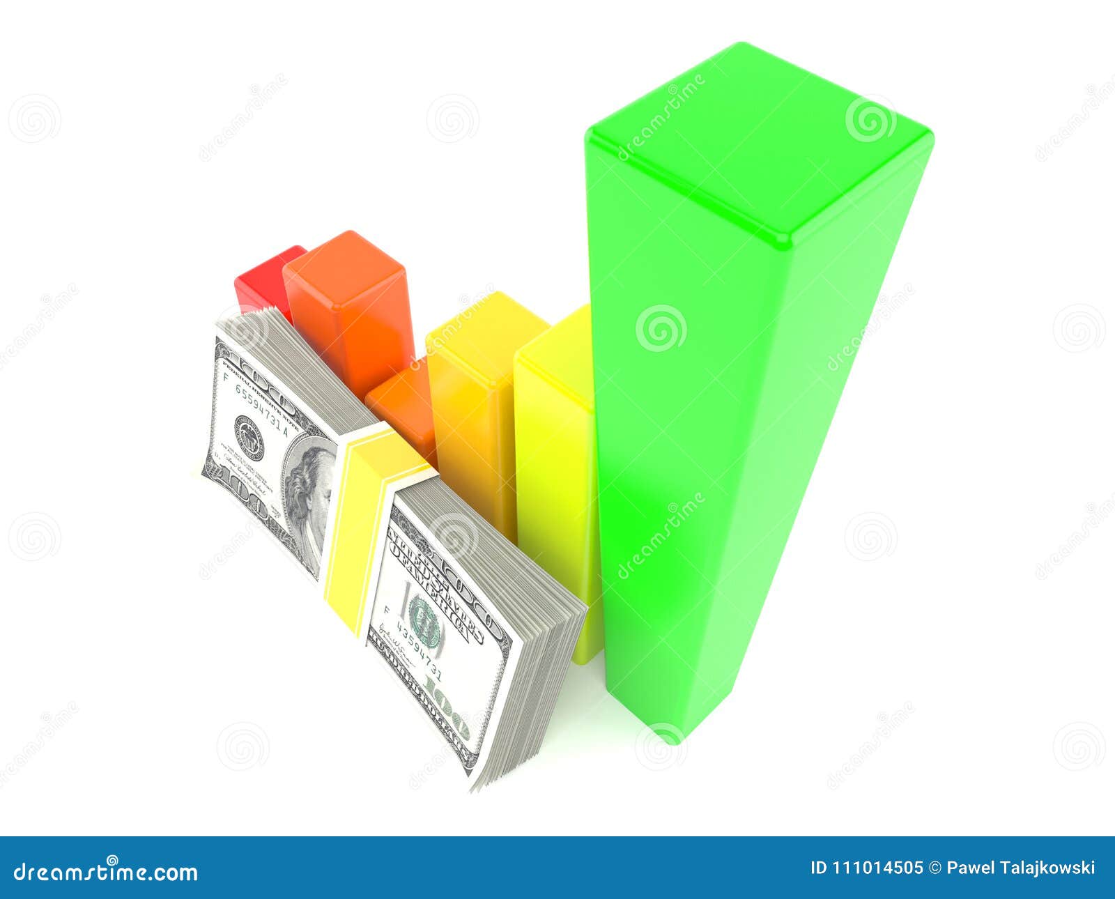 Chart with dollars stock illustration. Illustration of goal - 111014505