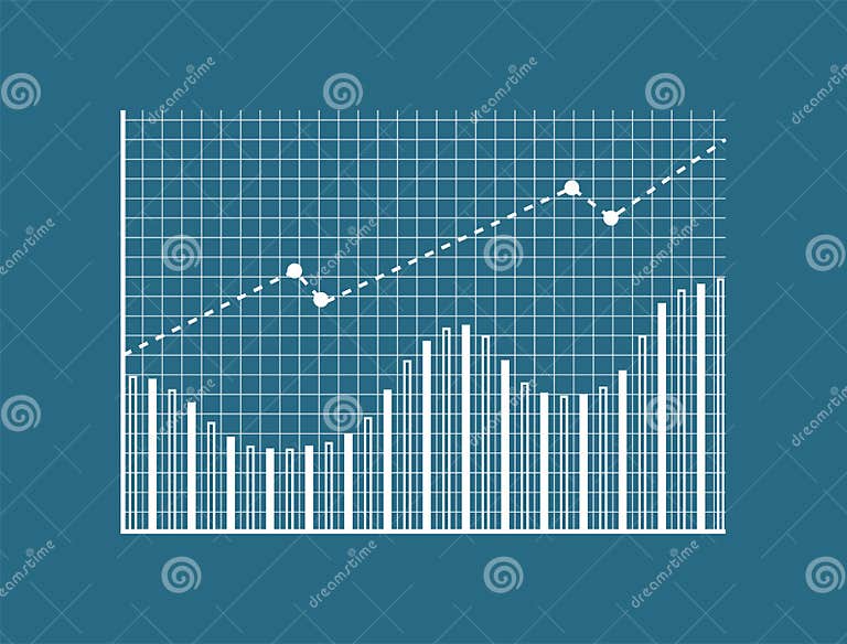 Chart with Dots Lines Poster Vector Illustration Stock Vector ...