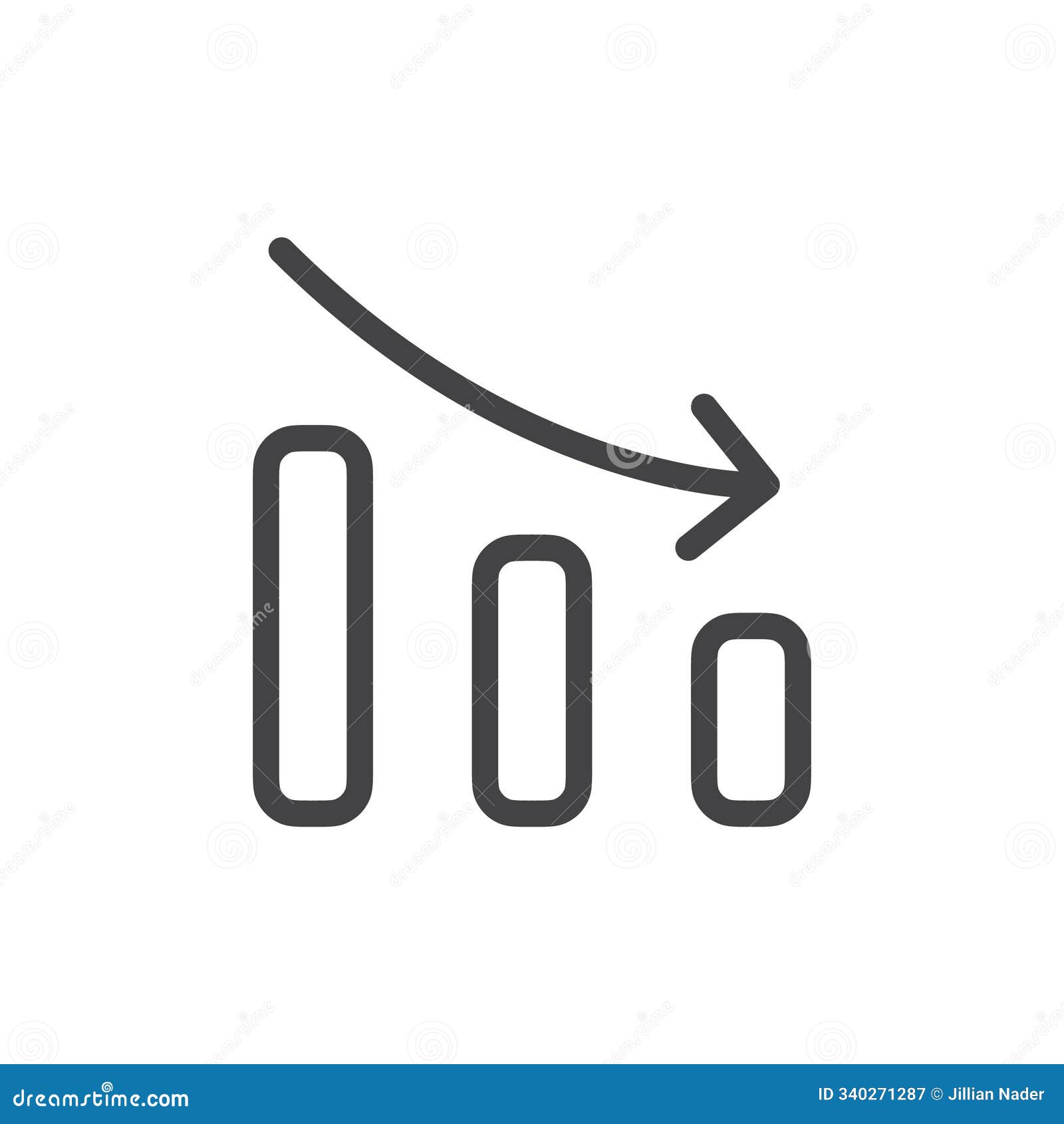 Chart Down Icon Thin Outline Art Symbol Stock Vector - Illustration of ...