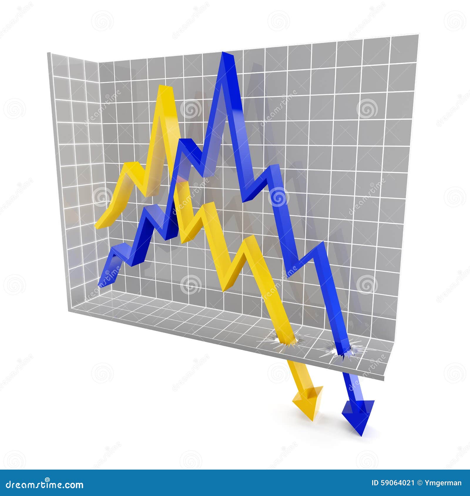 Chart with downward trend stock illustration. Illustration of crisis ...