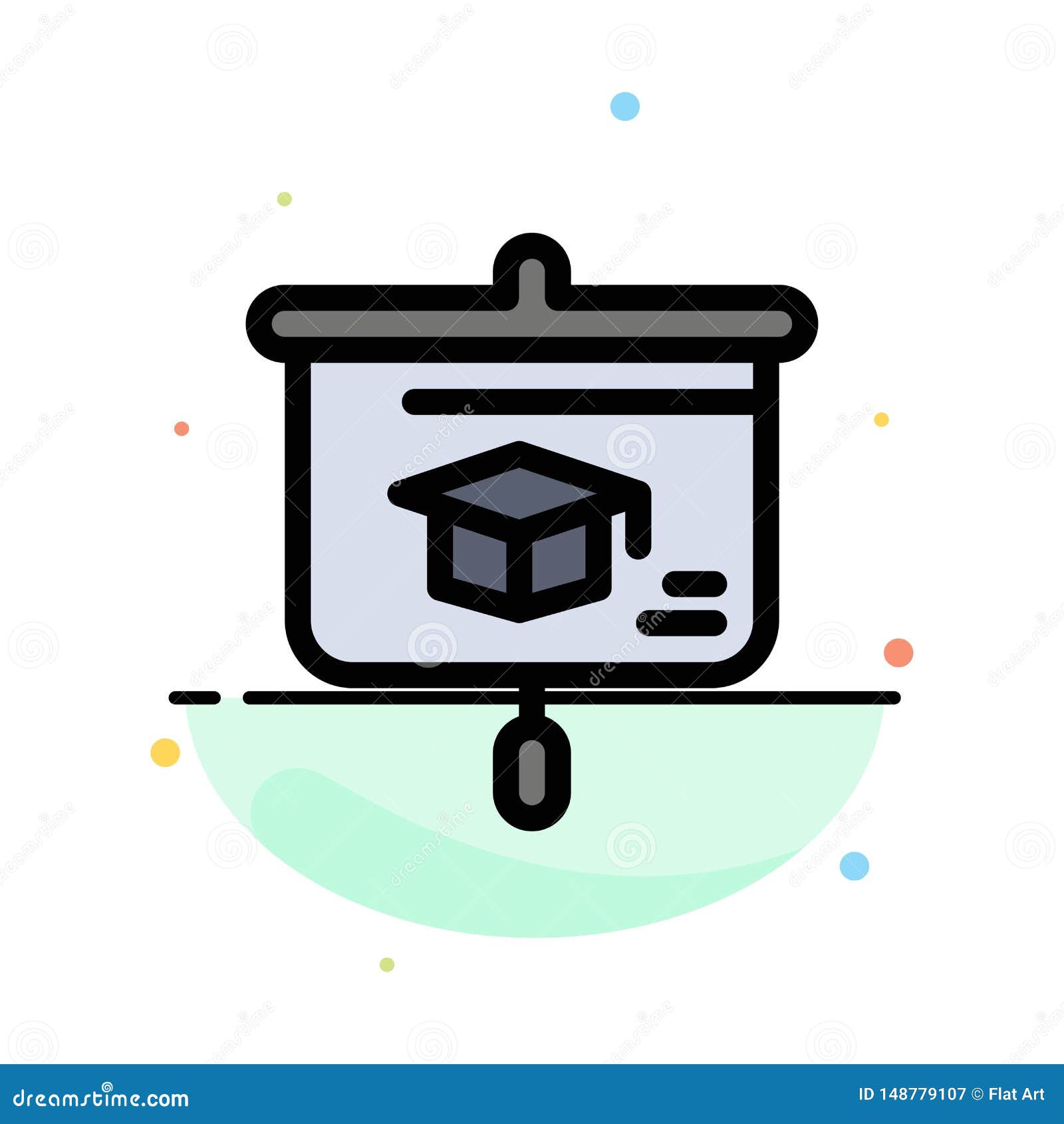 Chart, Education, Presentation, School Abstract Flat Color Icon ...