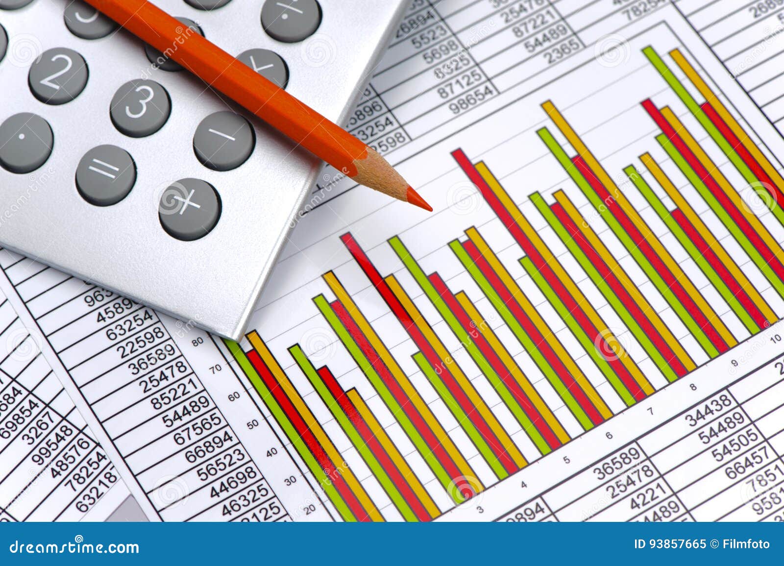 Chart of Exchange Market with Data on Table Sheet Stock Image - Image ...