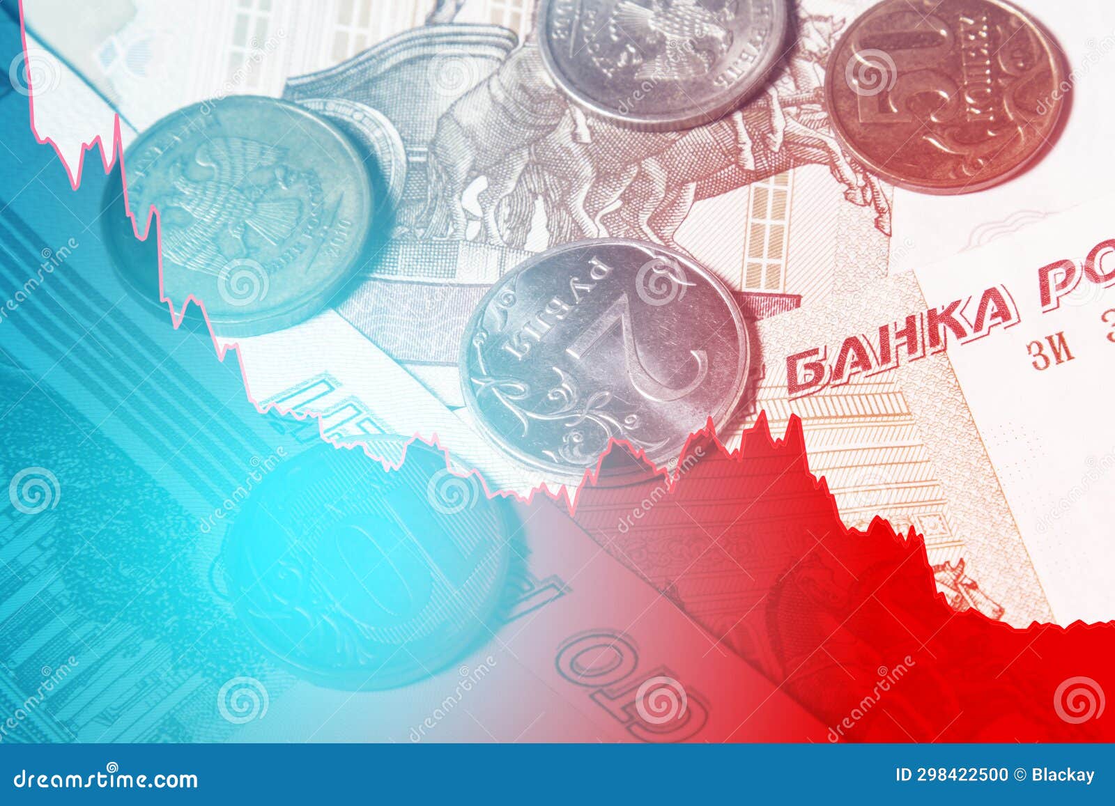 Chart of Falling Russian Ruble Price Affected by Economic Sanctions ...