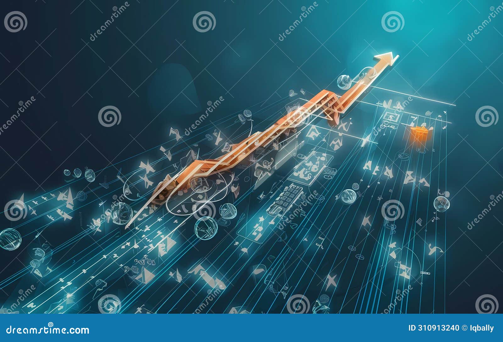 A Modern Illustration of a Rising Business Graph Chart, with a ...