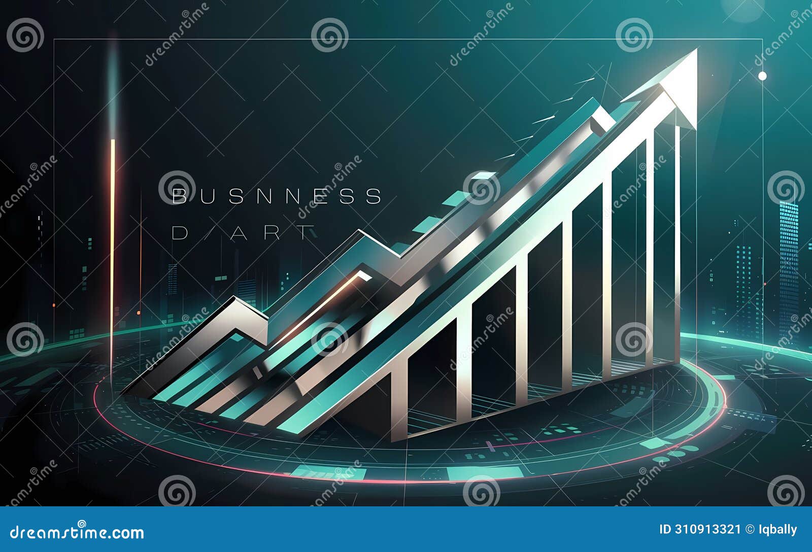 A Modern Illustration of a Rising Business Graph Chart, with a ...