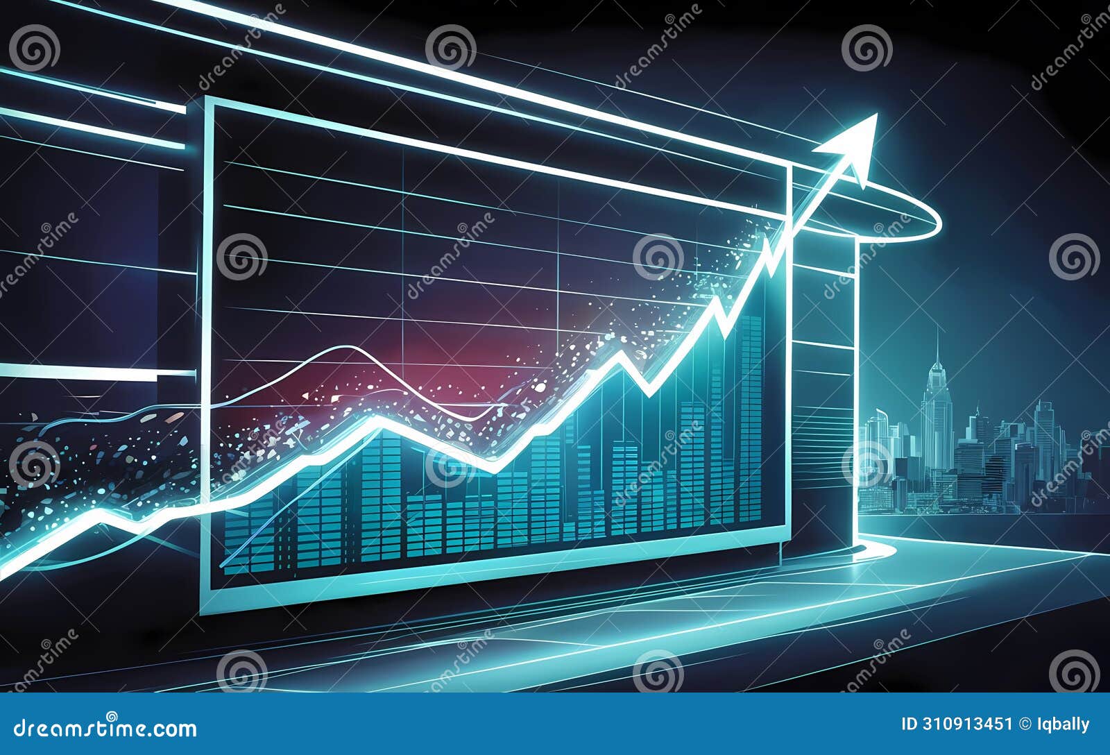 A Modern Illustration of a Rising Business Graph Chart, with a ...