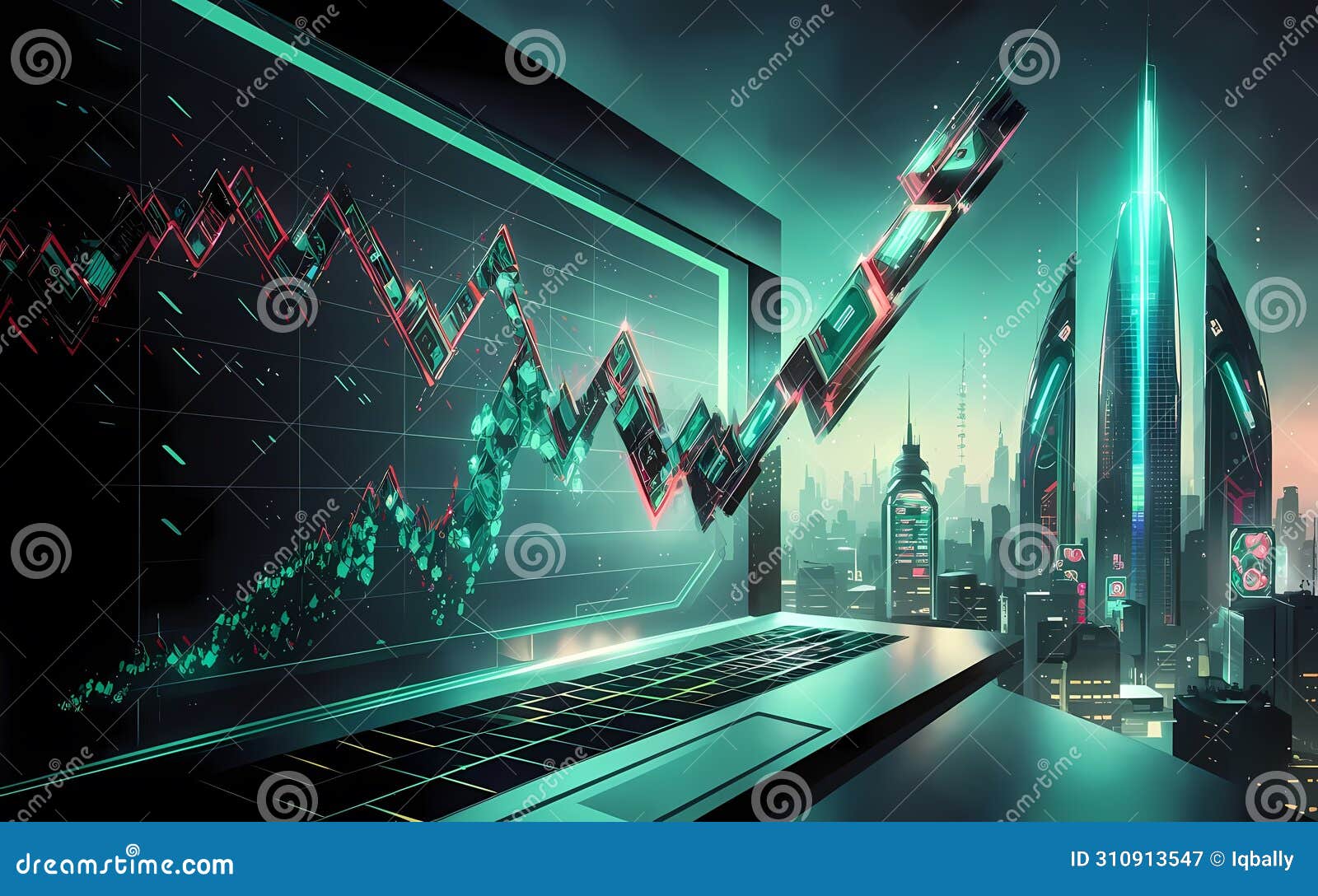A Modern Illustration of a Rising Business Graph Chart, with a ...