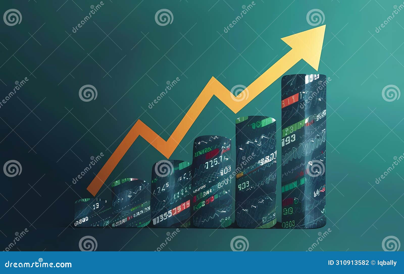 A Modern Illustration of a Rising Business Graph Chart, with a ...
