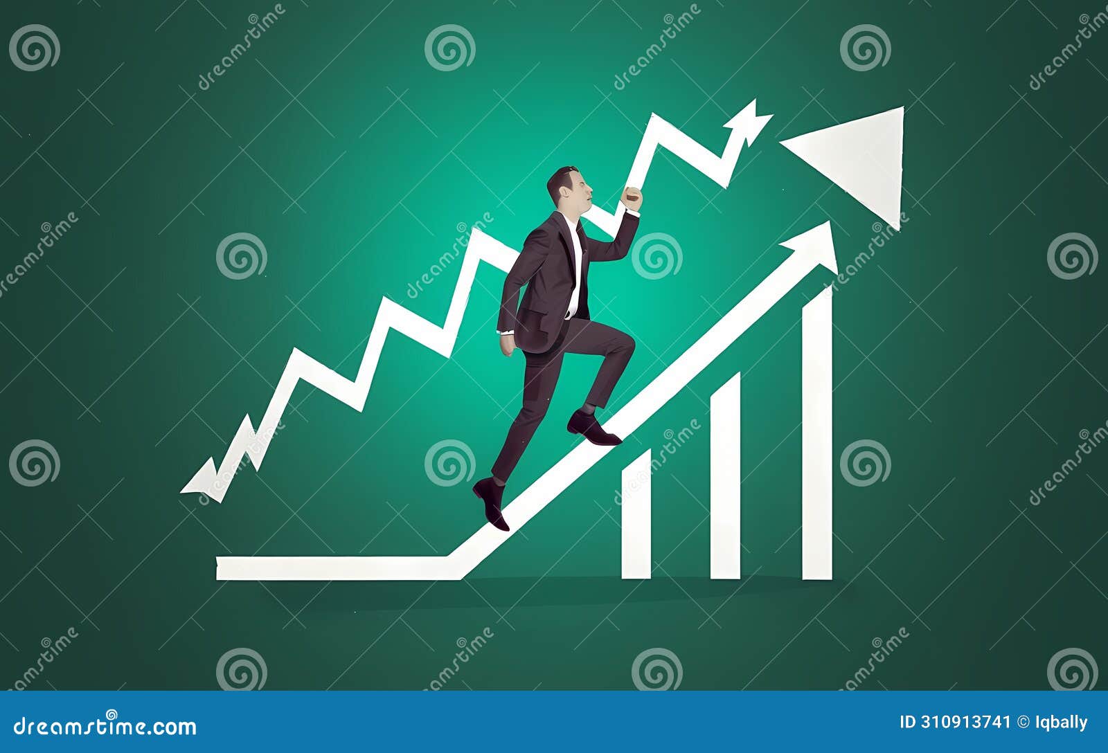A Modern Illustration of a Rising Business Graph Chart, with a ...