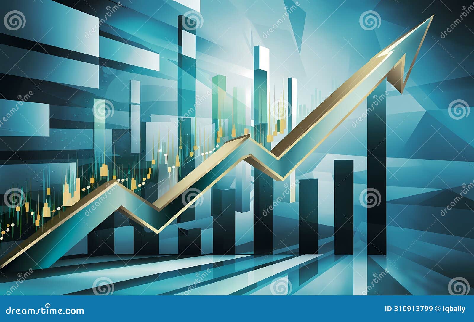 A Modern Illustration of a Rising Business Graph Chart, with a ...