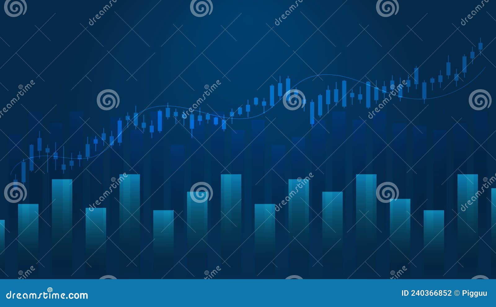 Chart of Financial Statistics on Blue Background Stock Vector ...