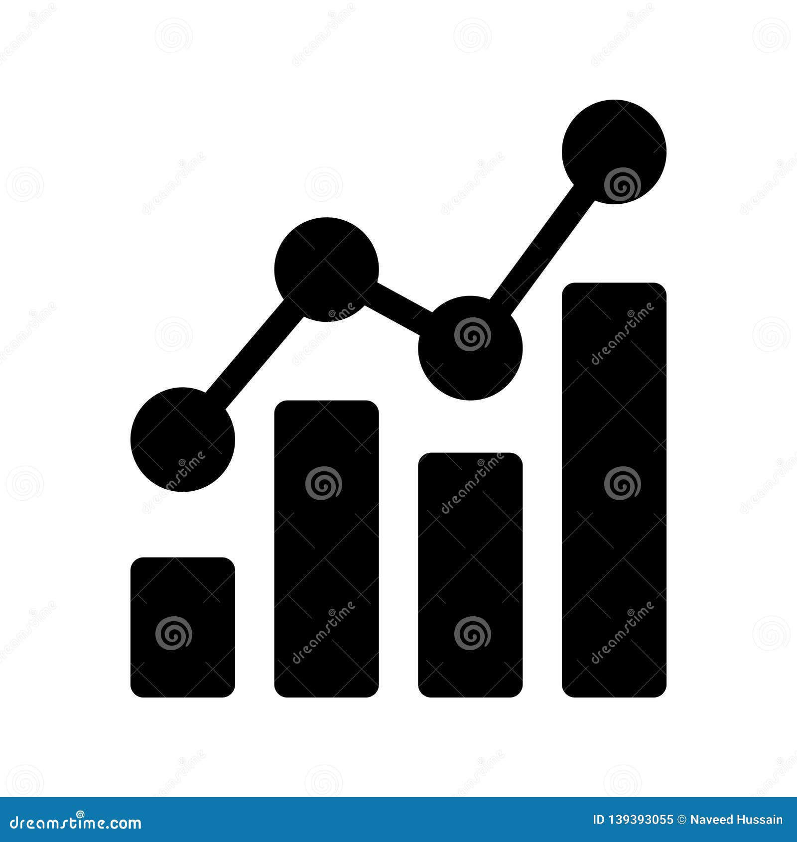 Chart Flat Glyps Vector Icon Stock Vector - Illustration of graphics ...