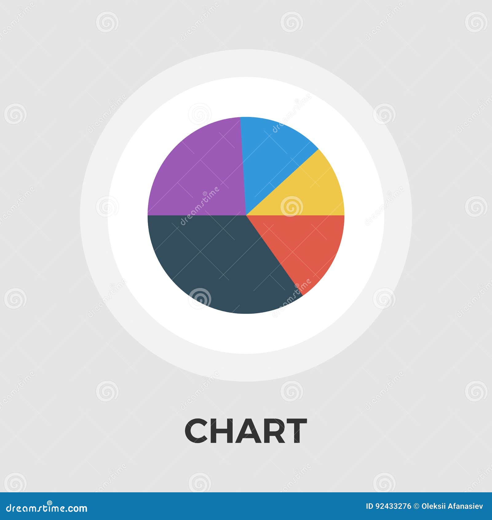 Chart flat single icon. stock vector. Illustration of chart - 92433276