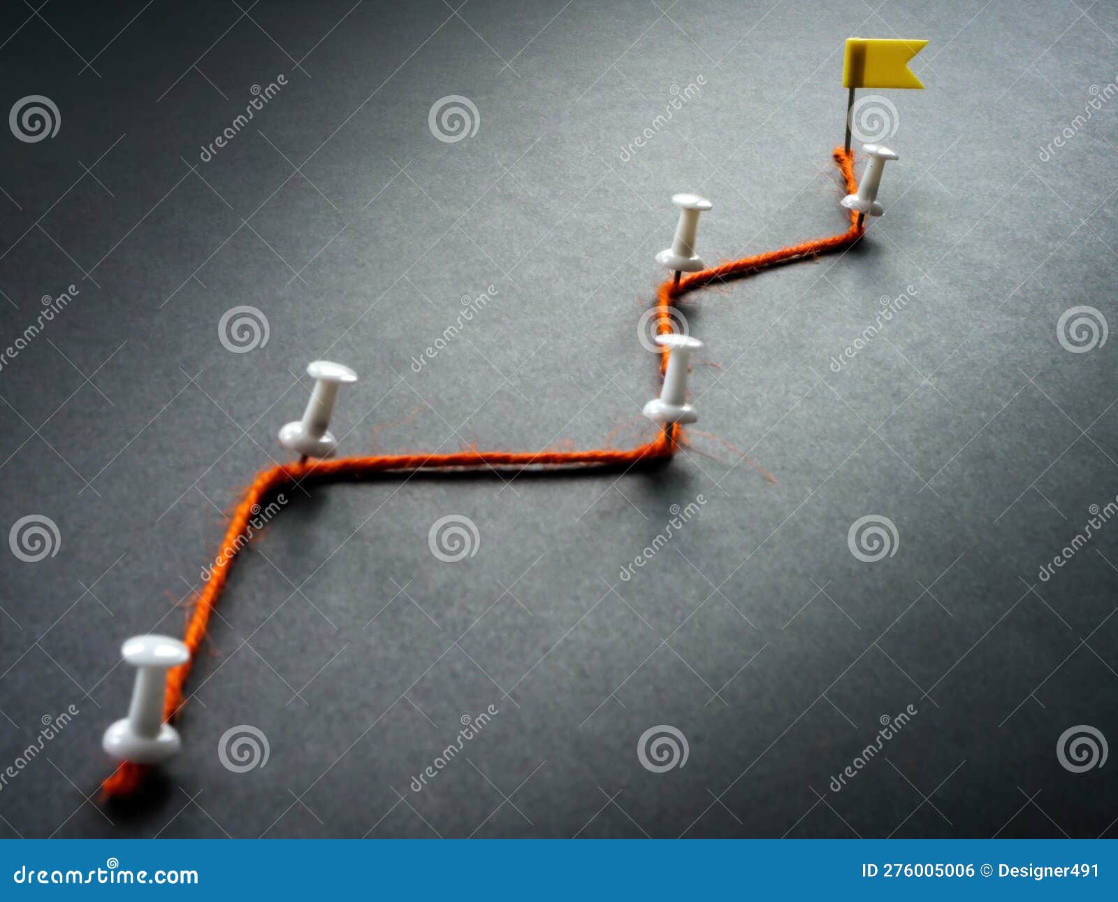 A Chart in the Form of a Thread and Pins. Business Growth Concept ...