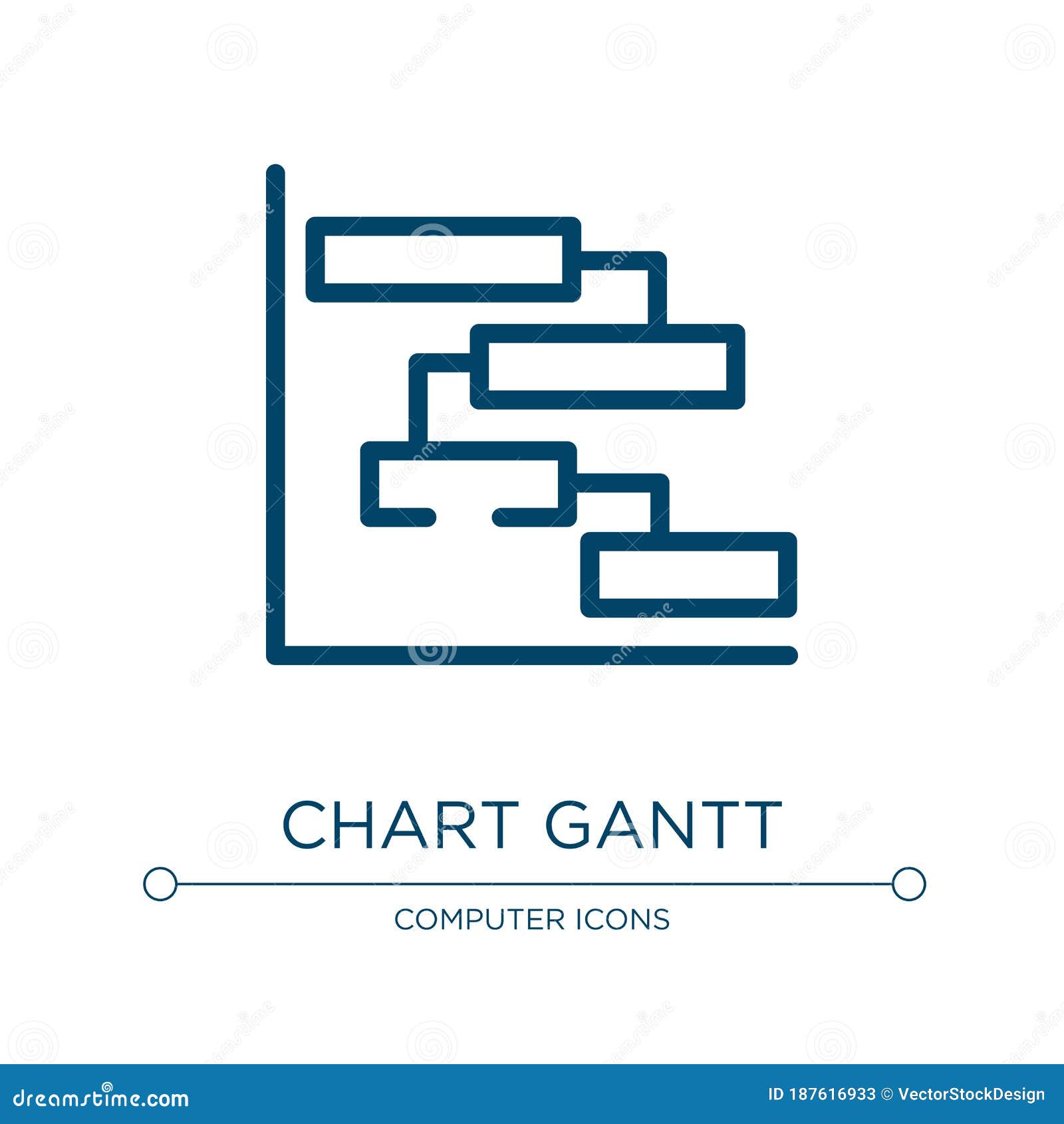 Chart Gantt Icon. Linear Vector Illustration From Computer And Media ... Chart Gantt Icon. Linear Vector Illustration From Computer And Media ...
