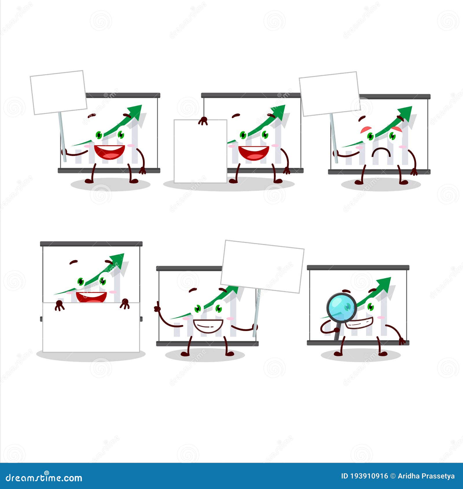 Chart Going Up Cartoon Character Bring Information Board Stock Vector ...