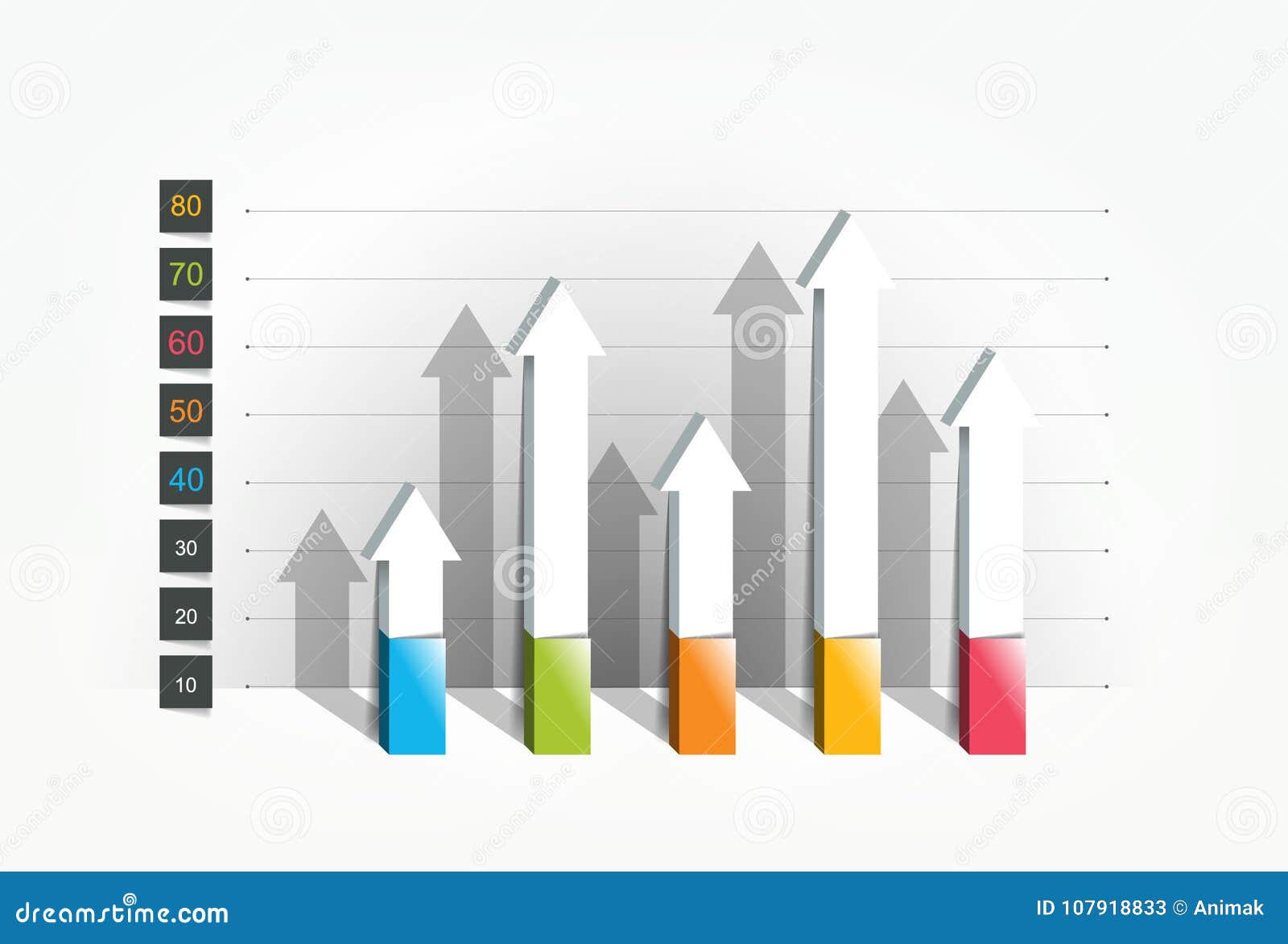 Chart, graph, 3D style. stock vector. Illustration of dimension - 107918833