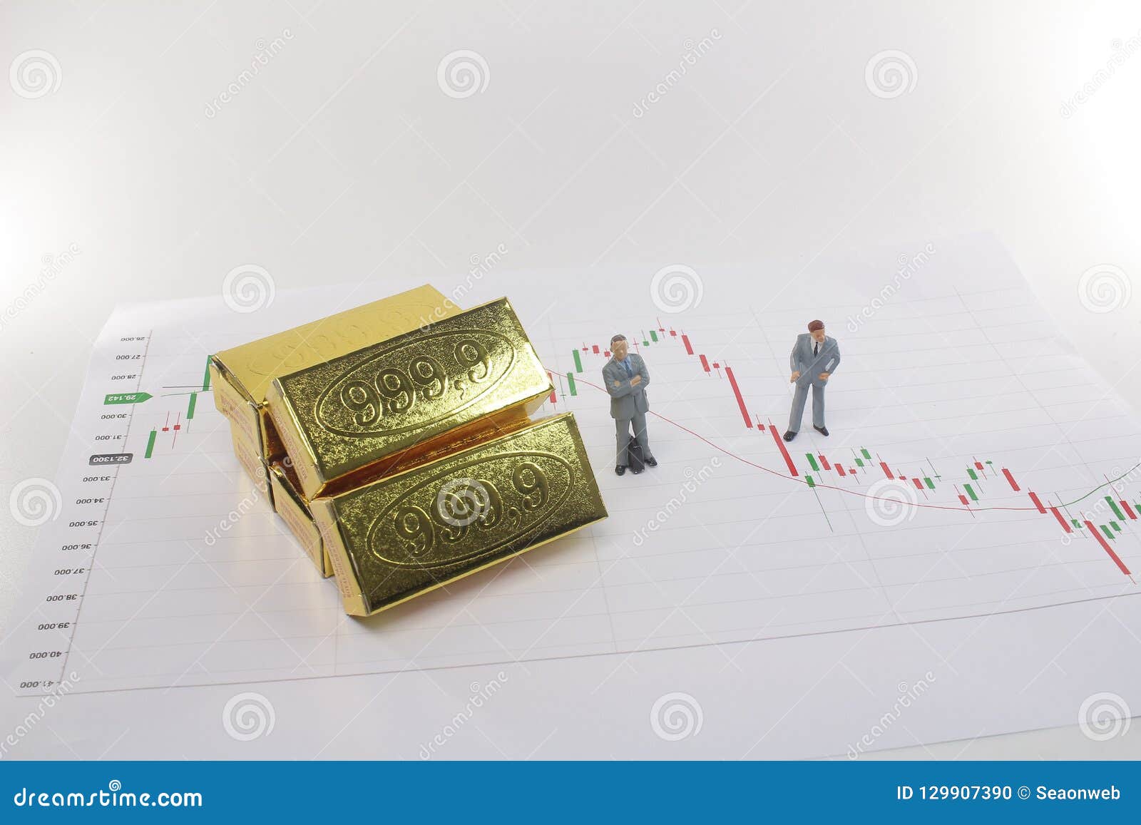 A Chart Graph of Falling Down with Gold Stock Photo - Image of expenses ...