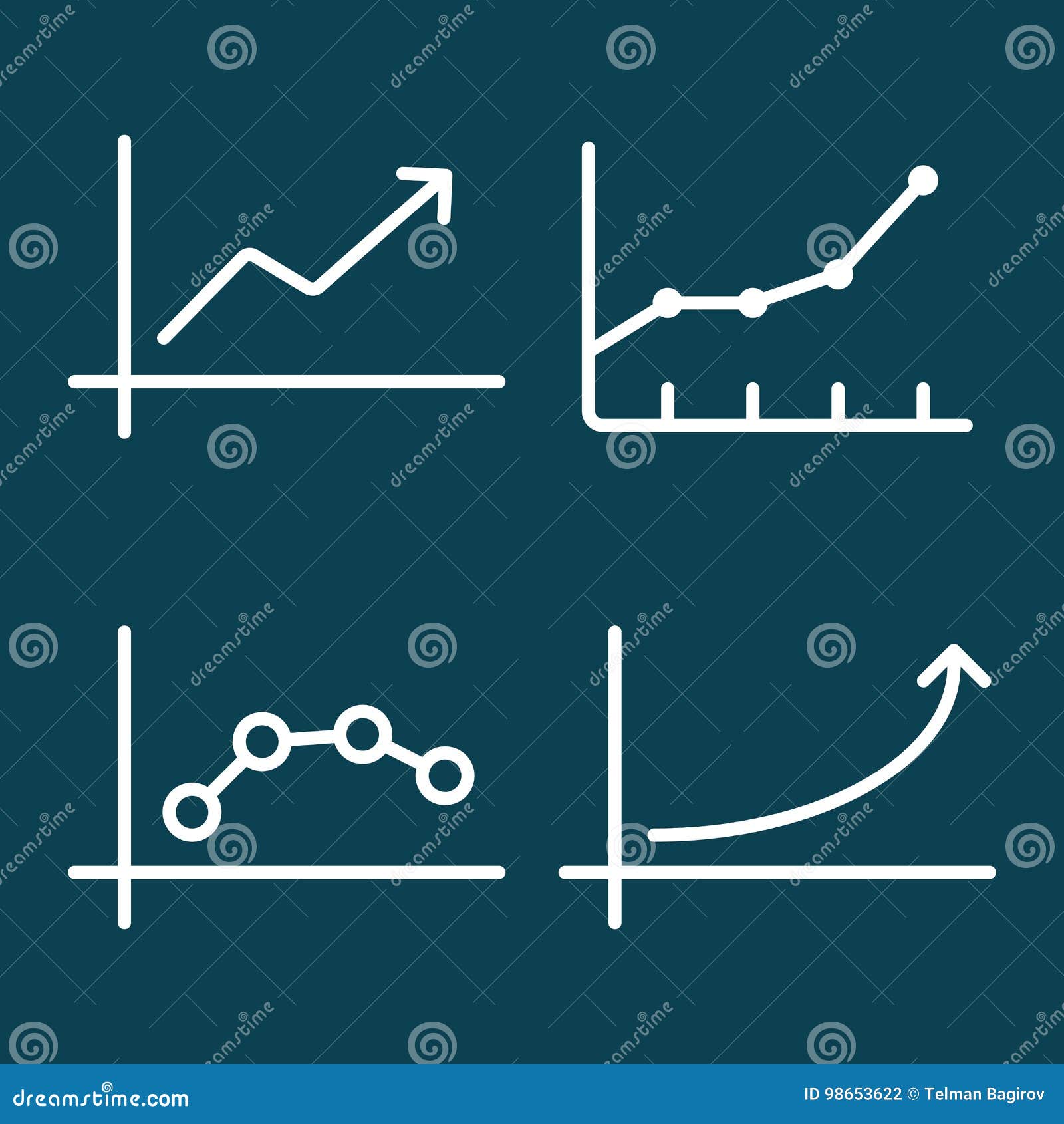 Chart, Graph Icon on Blue Background Stock Illustration - Illustration ...