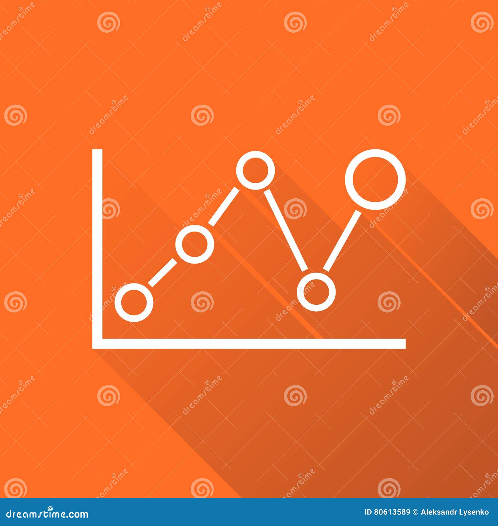 Chart Graph Icon with Long Shadow. Stock Vector - Illustration of ...