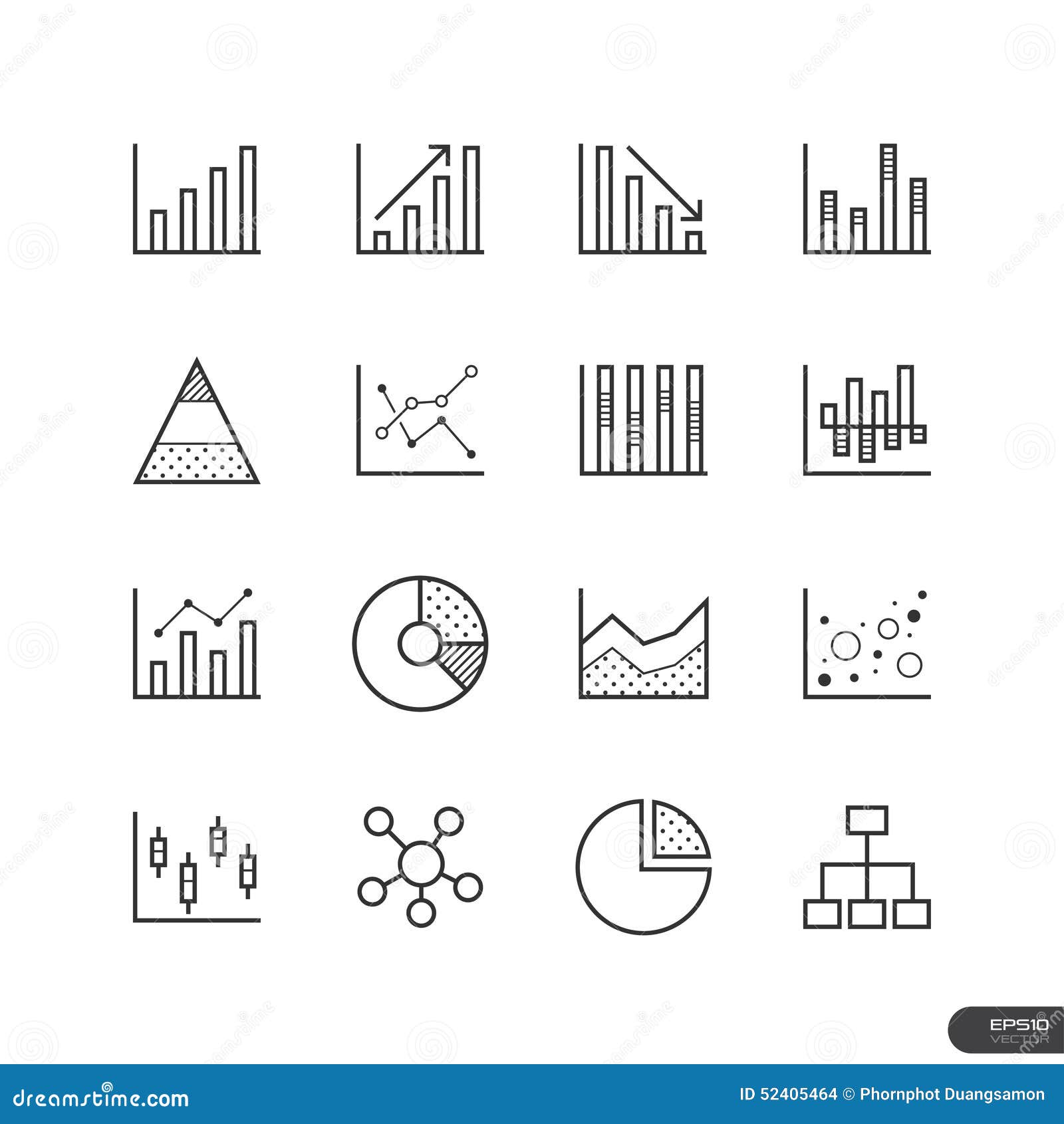 Chart and Graph Icons Set - Vector Illustration Stock Vector ...