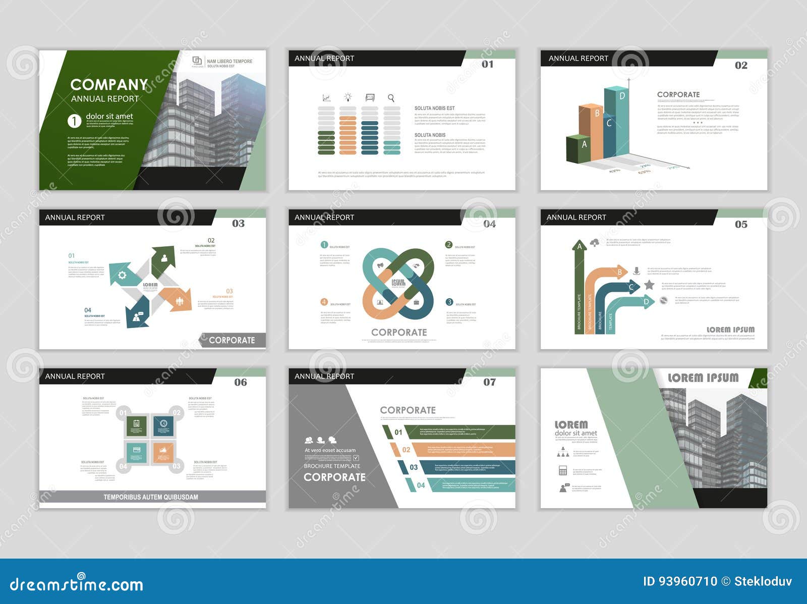 Chart and Graph Infographic Set Stock Vector - Illustration of ...