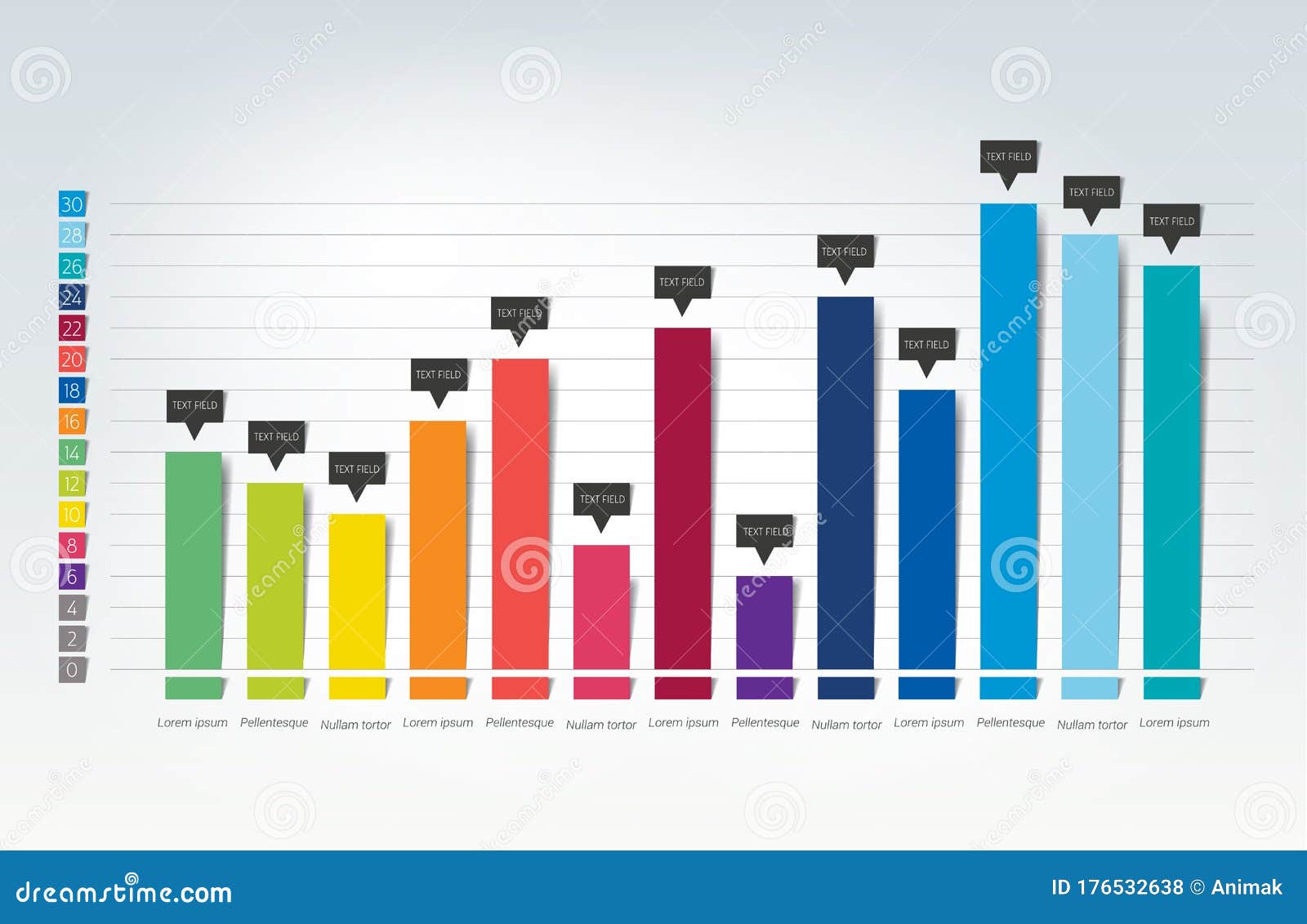 Chart Graph Scheme Simply Color Editable Infographics Element