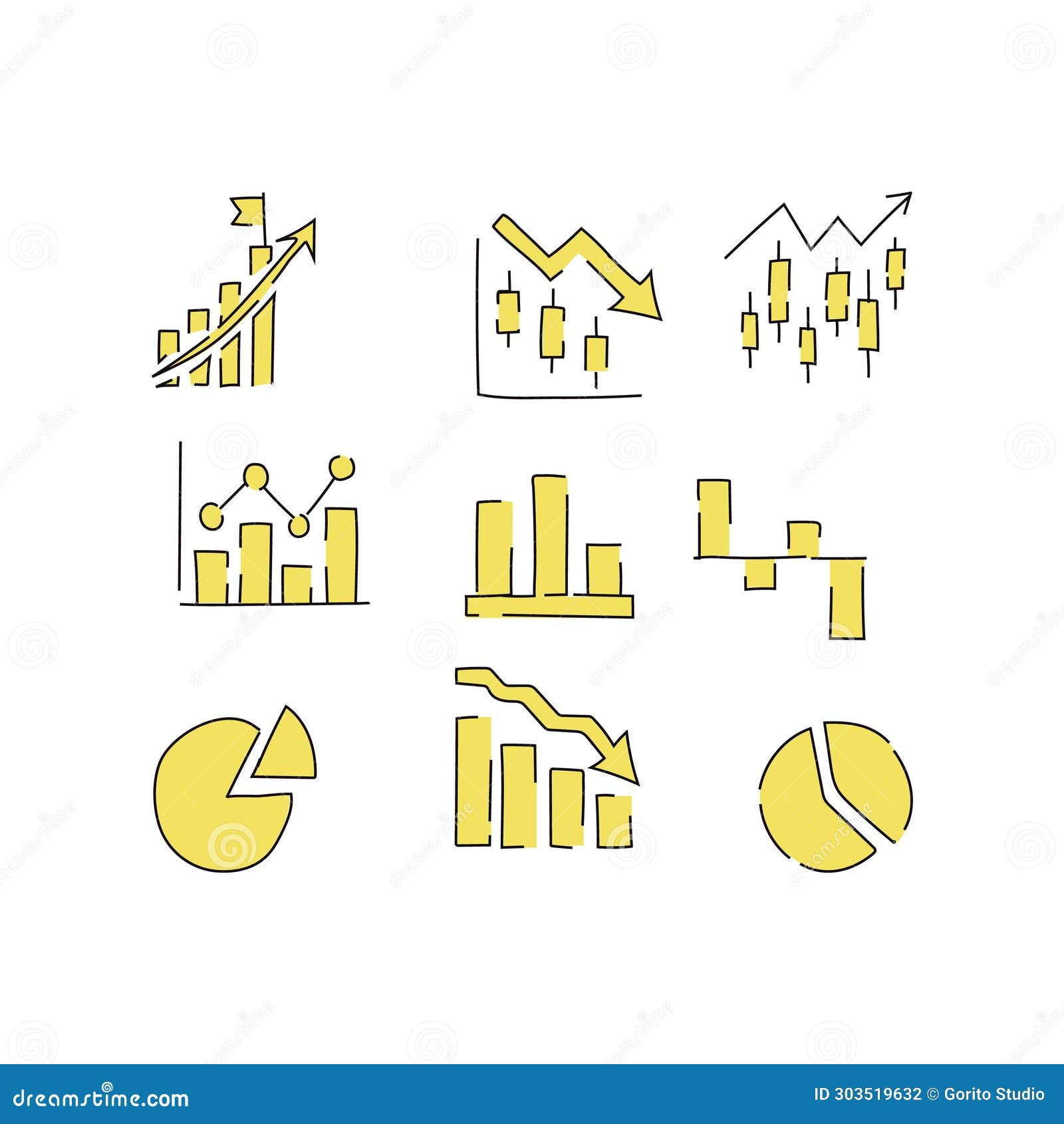 Chart Graphic Icon with Yellow Color Vector Illustration Stock Vector ...