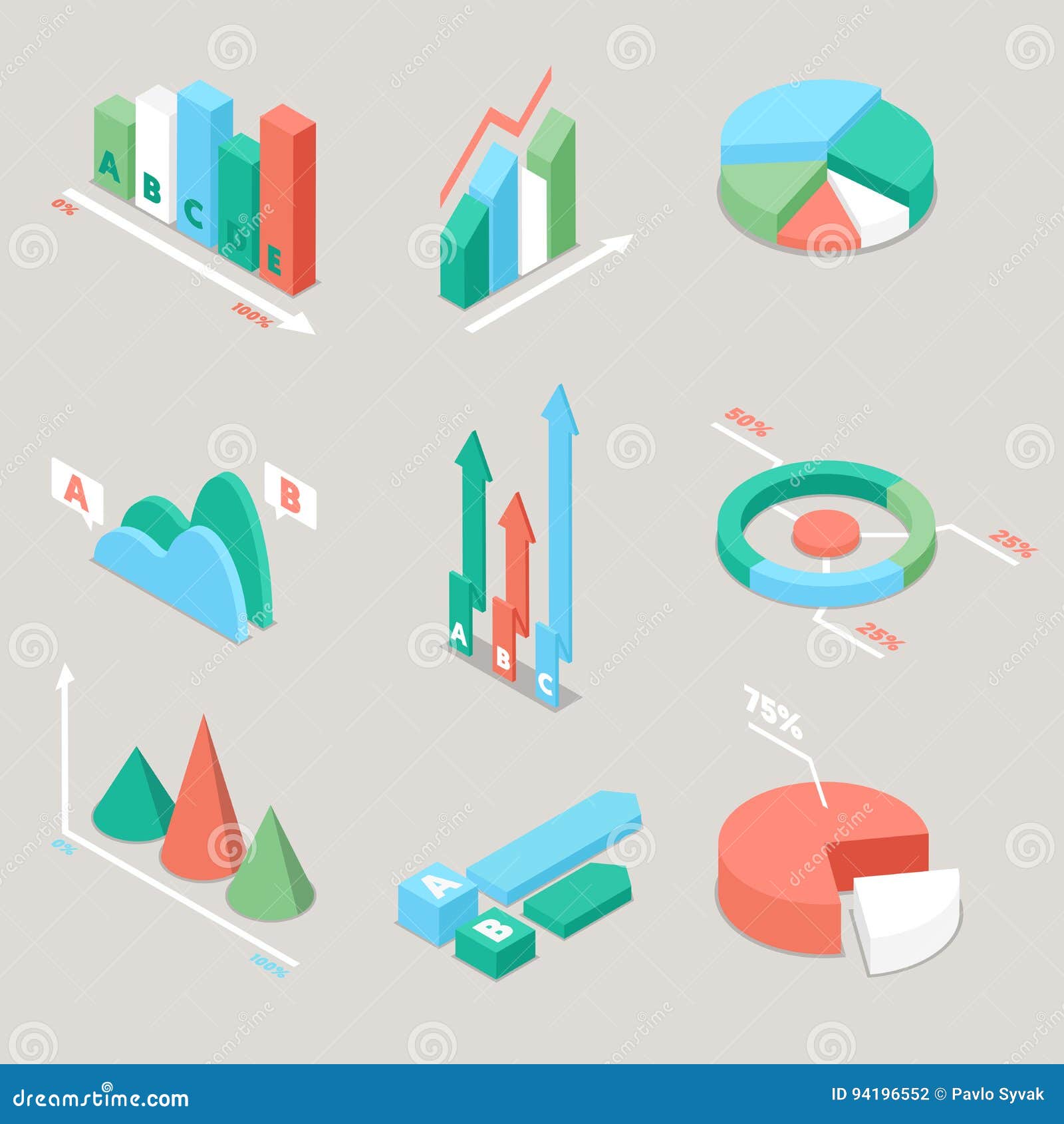 Graphs Statistics Icon. Financial Business Charts Office Stats Vector ...