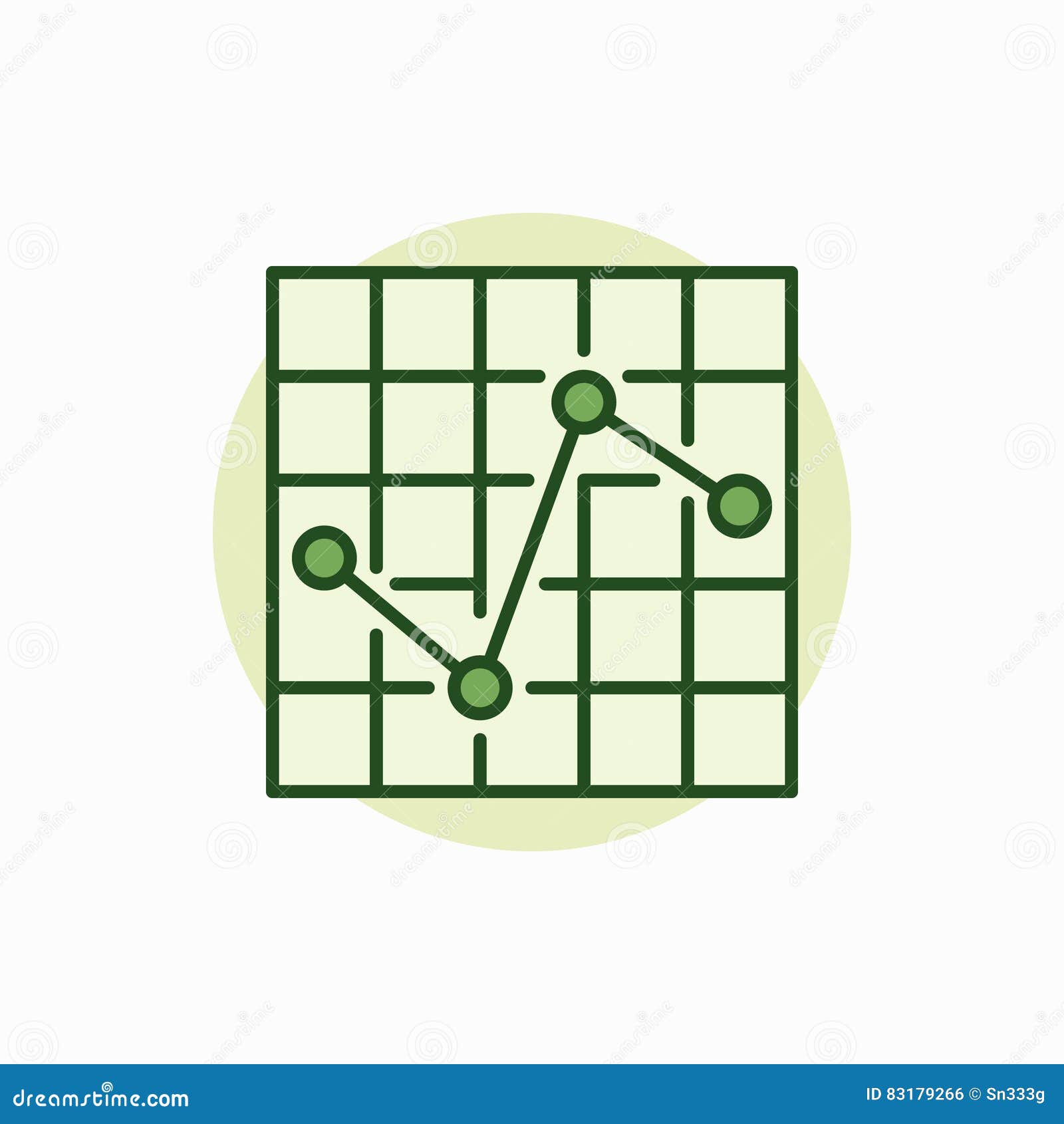 Chart green icon stock vector. Illustration of pictogram - 83179266