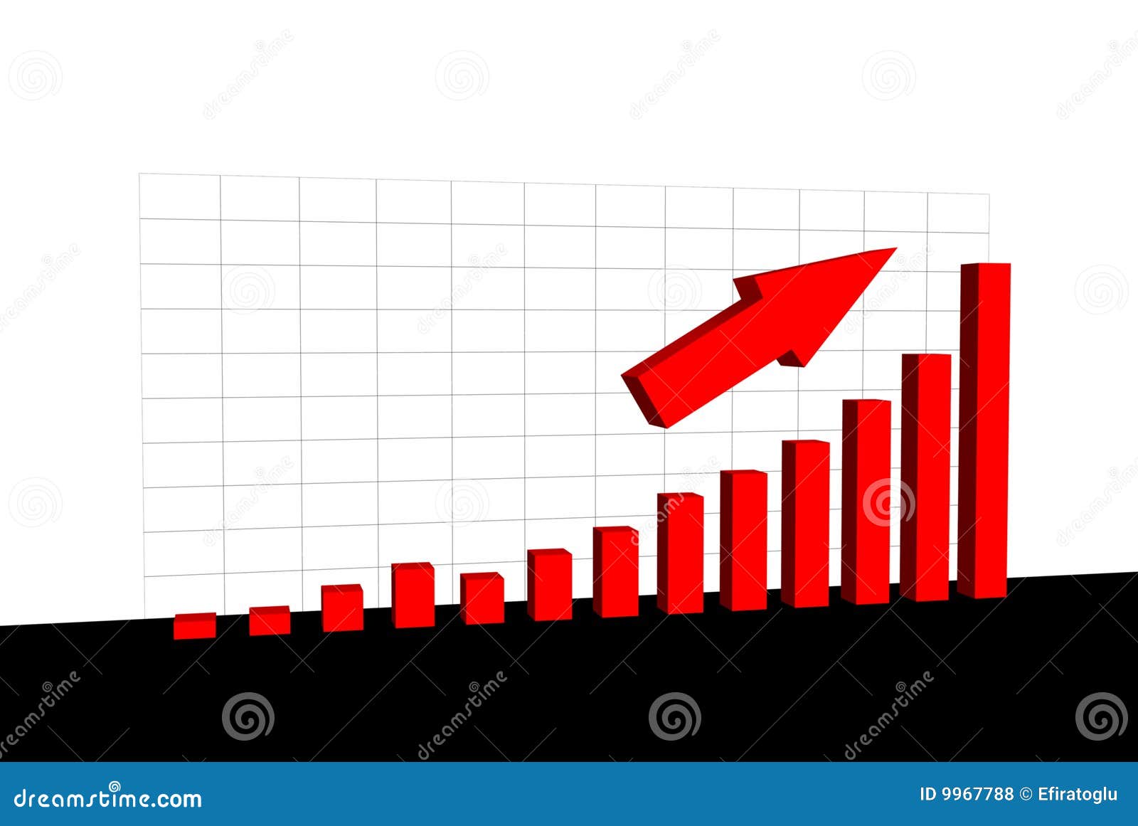 Chart with Growing Values and an Arrow Stock Illustration ...