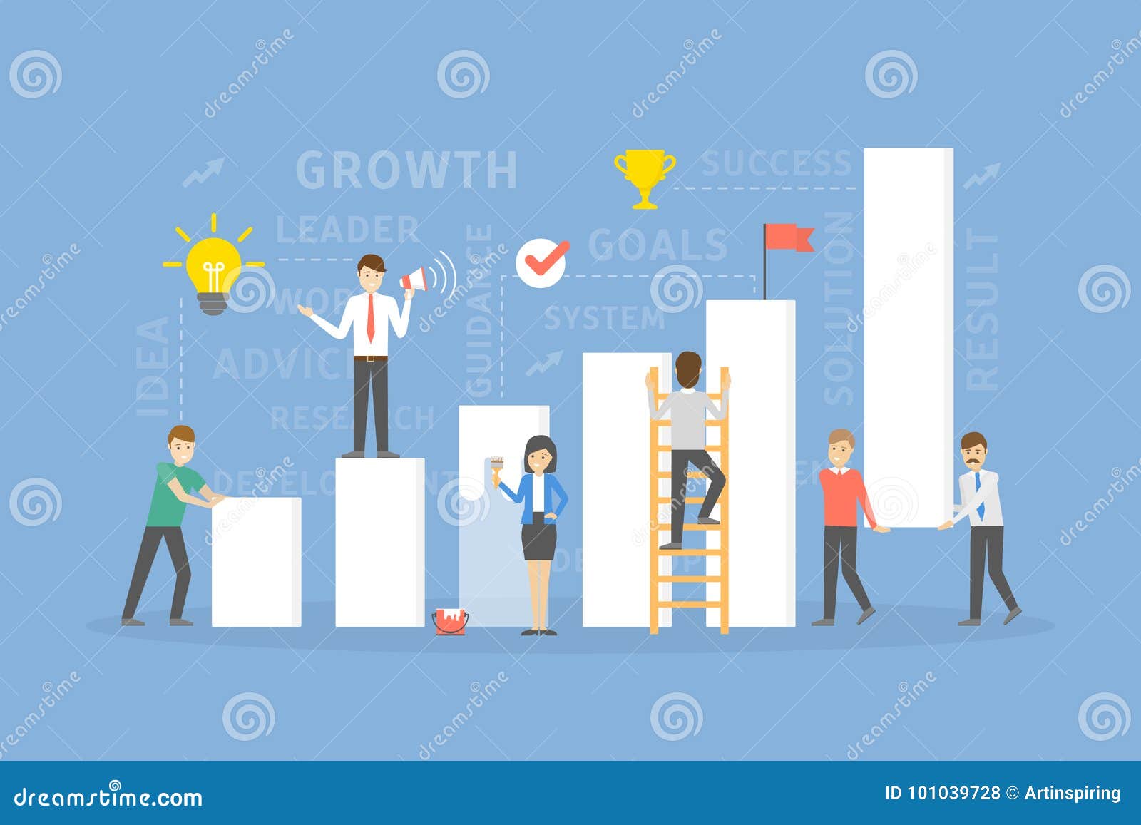 Chart growth concept. stock vector. Illustration of group - 101039728