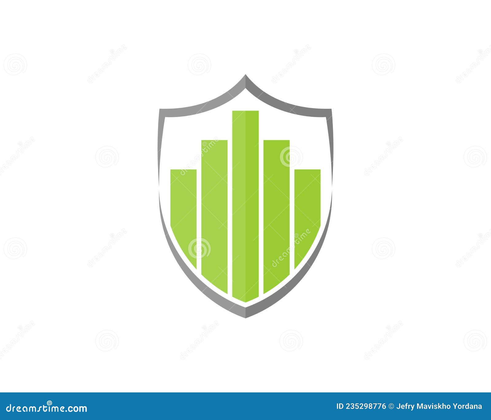 Chart Growth Up Inside the Shield Protection Stock Illustration ...