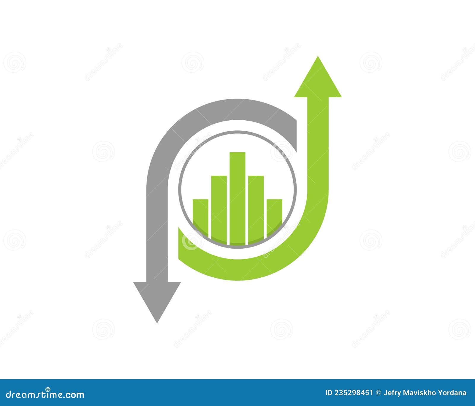 Chart Growth Up Inside the Upside Down Arrow Stock Illustration ...